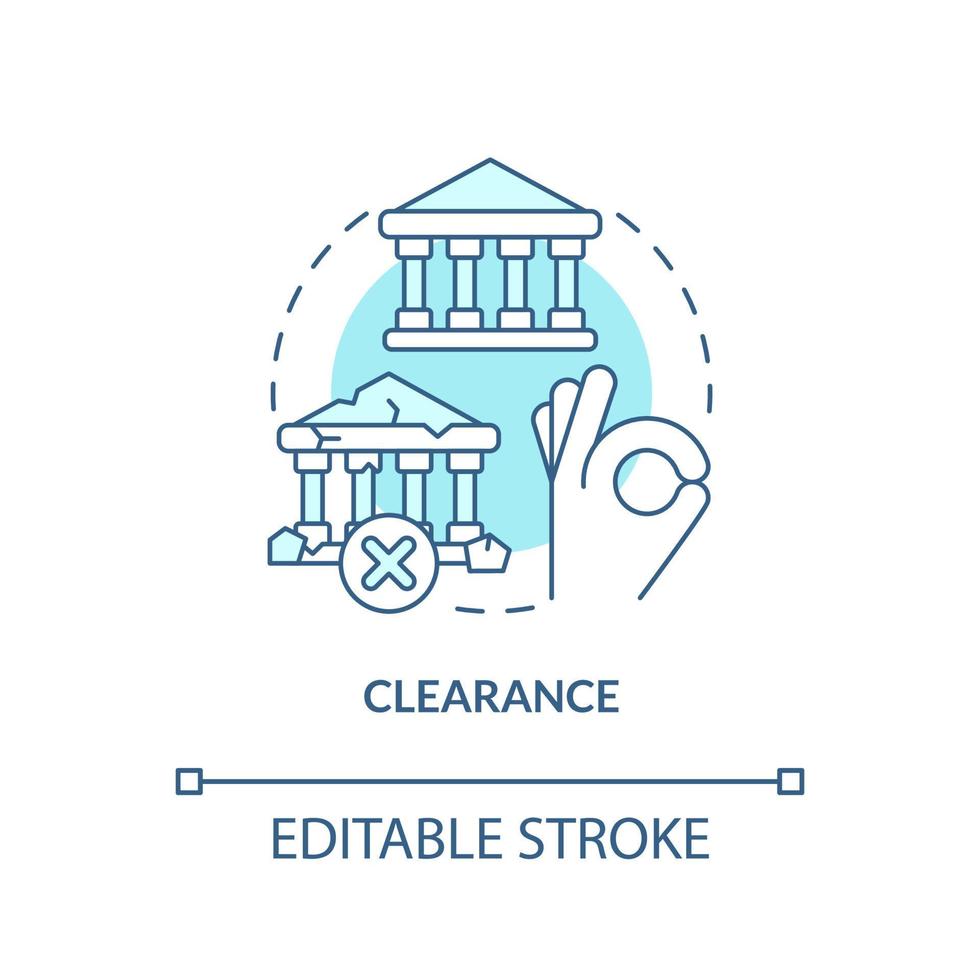 Clearance Turquoise Concept Icon Remove Dereliction Cultural Heritage