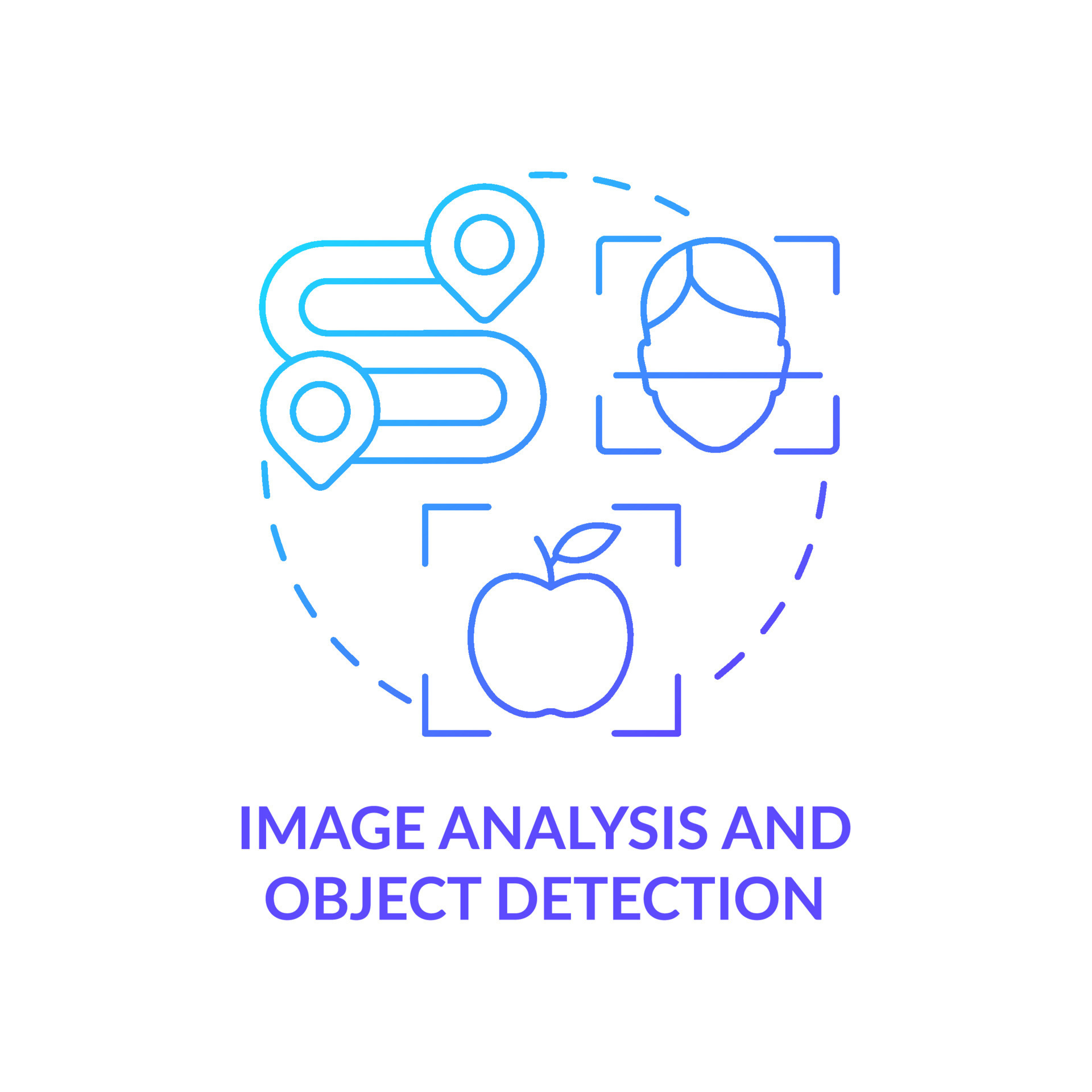Image Analysis And Object Detection Blue Gradient Concept Icon