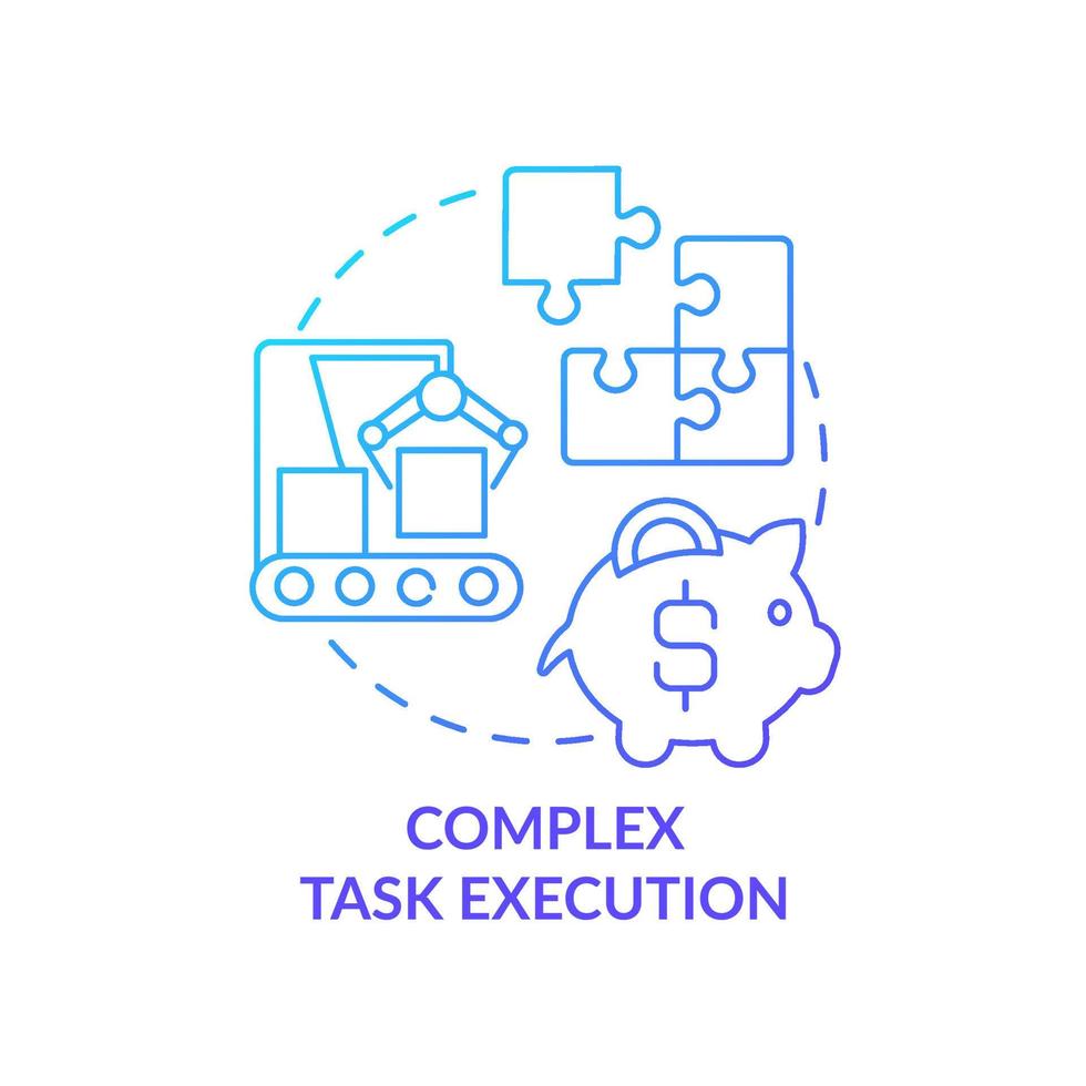 Complex task execution blue gradient concept icon. Automated system ...