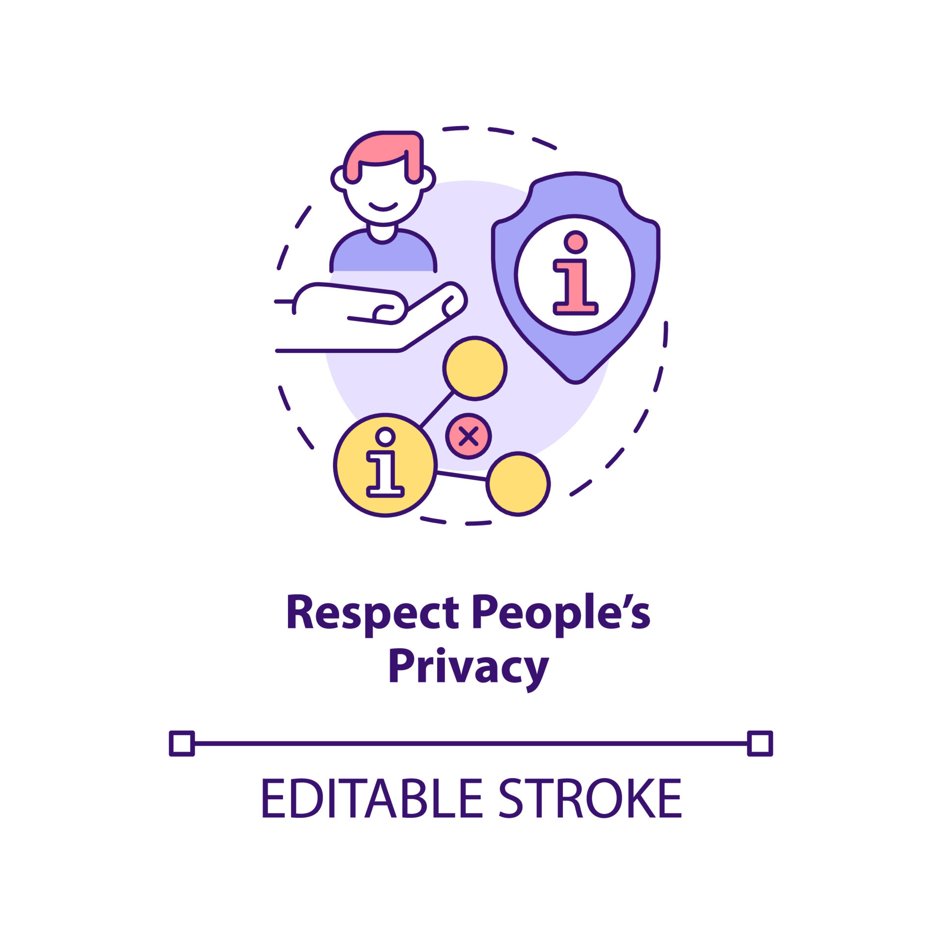 Respect People Privacy Concept Icon Internet Communication Netiquette Rule Abstract Idea Thin