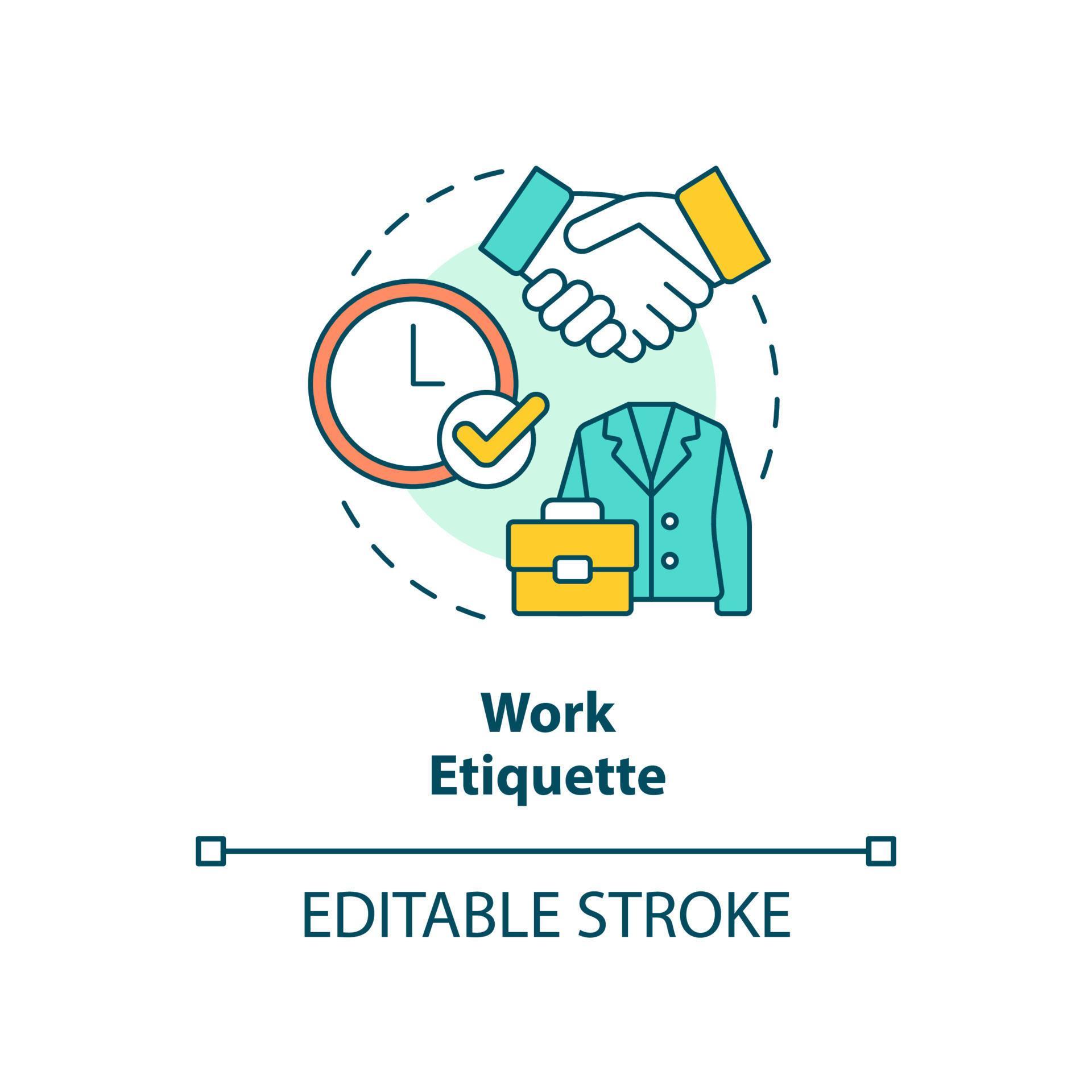 Work Etiquette Concept Icon Rules And Ethical Code Type Of Etiquette Abstract Idea Thin Line