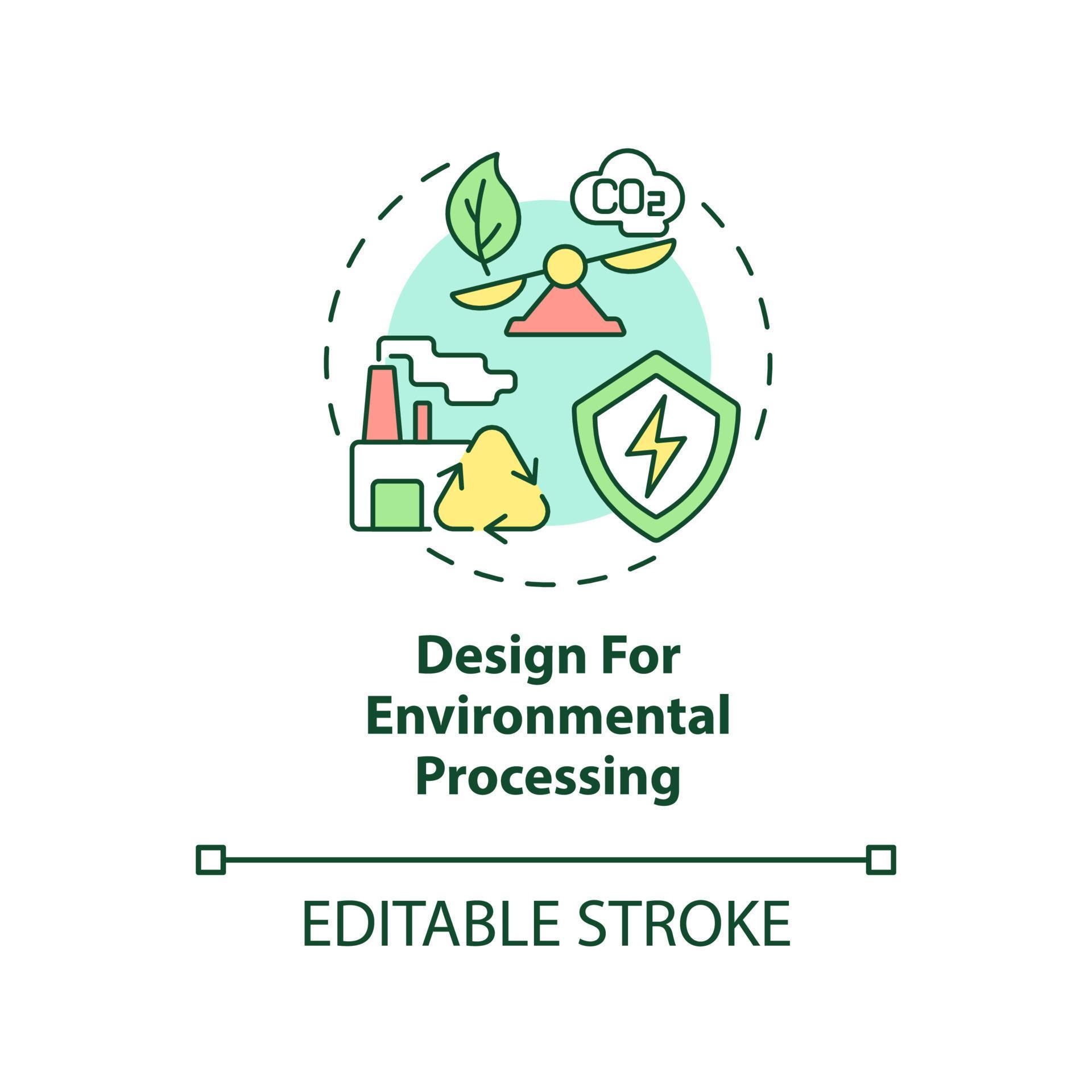 Design for environmental processing concept icon. Industrial ecology ... Design for environmental processing concept icon. Industrial ecology ...