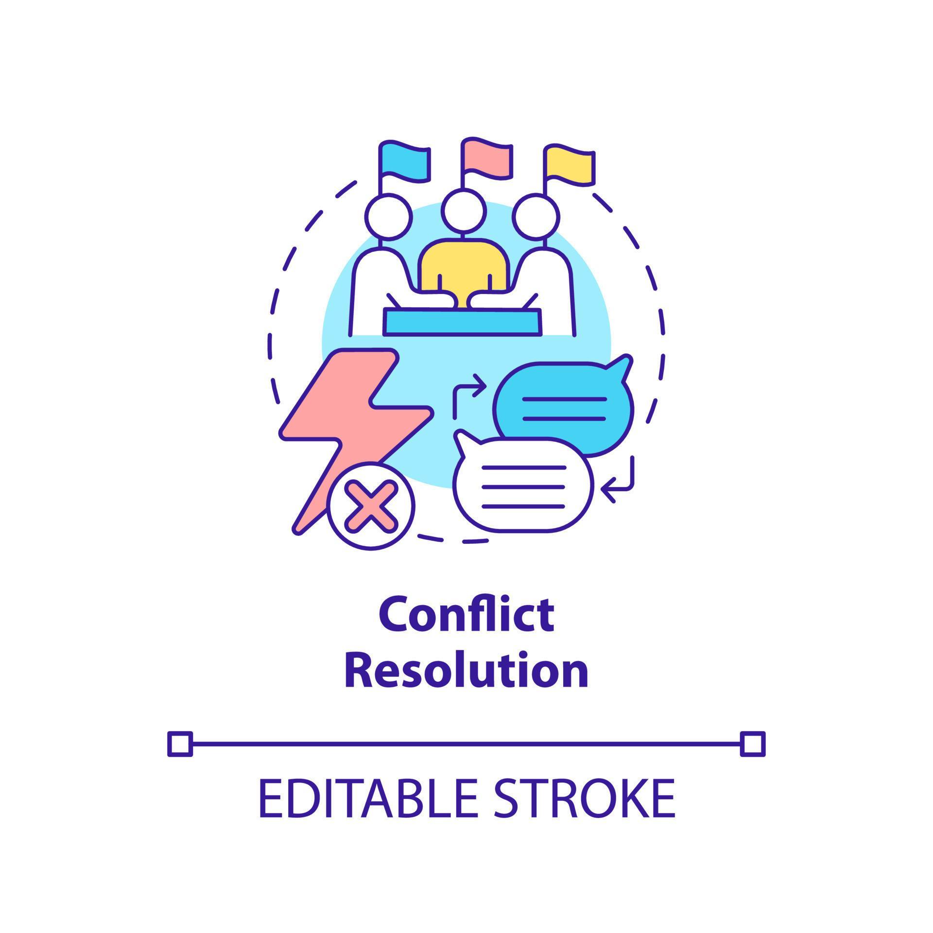 Conflict resolution concept icon. Strategy of peace building. Community ...