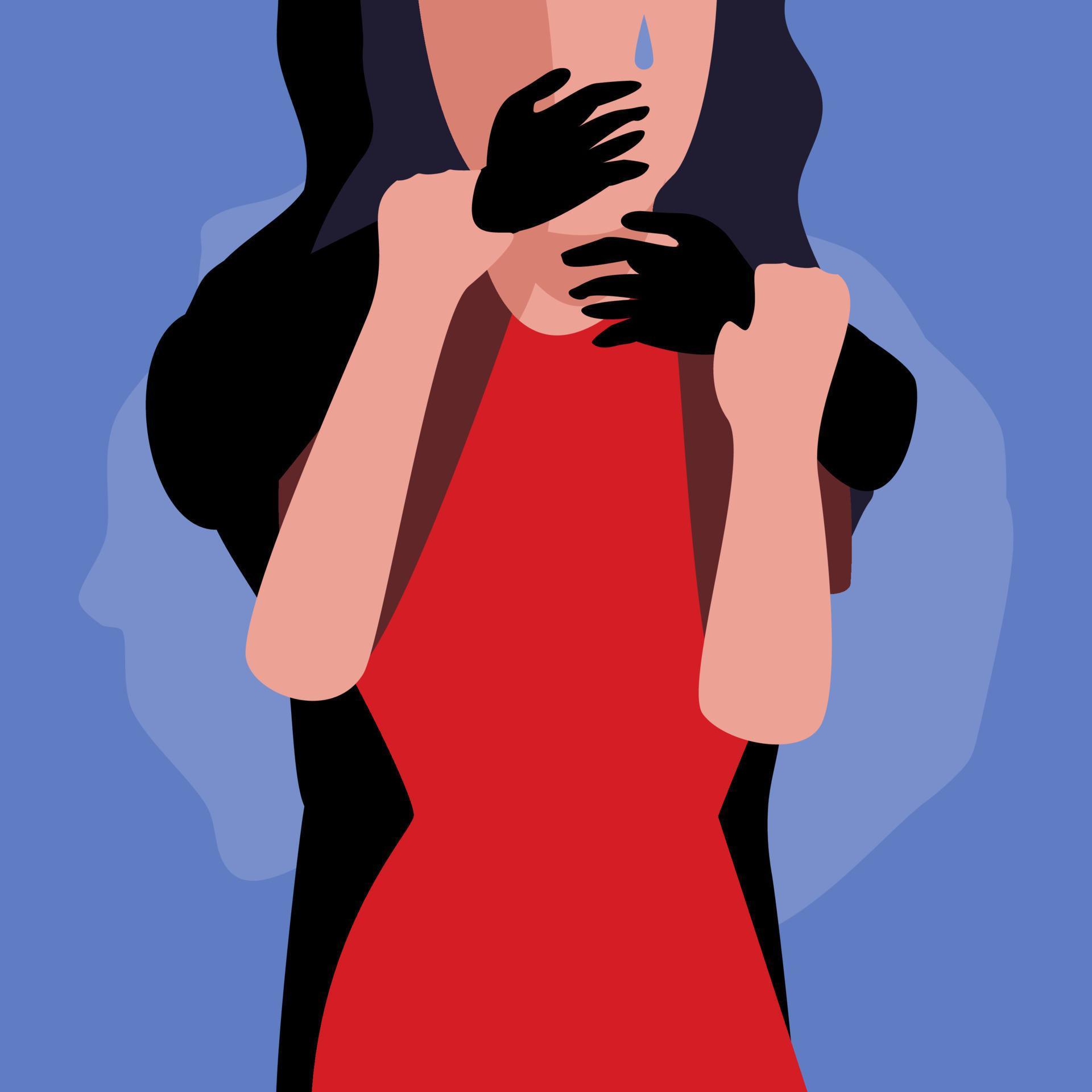 Women Grabbed From Behind 9725498 Vector Art At Vecteezy
