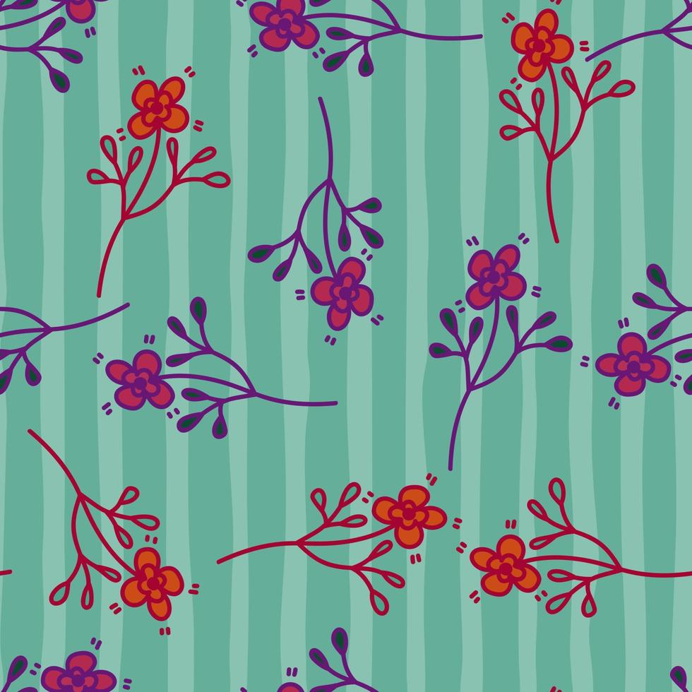 Hand drawn vintage flower seamless pattern. Simple floral wallpaper ...