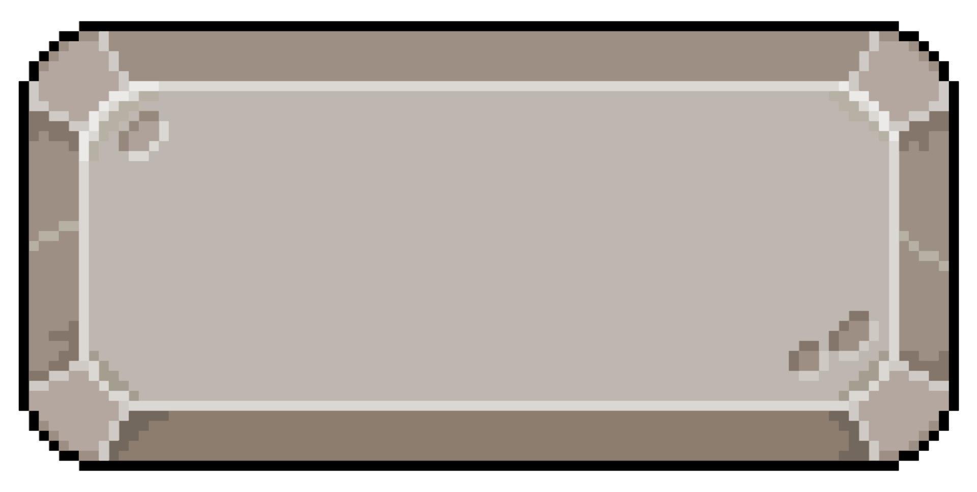 Pixel art stone style button for game and app interface vector icon for 8bit game on white ...