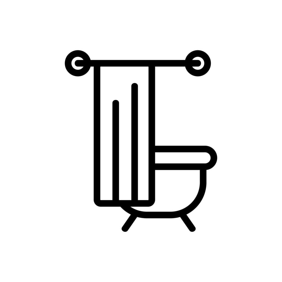 Bath Curtain Icon Vector Outline Illustration 9726426 Vector Art At