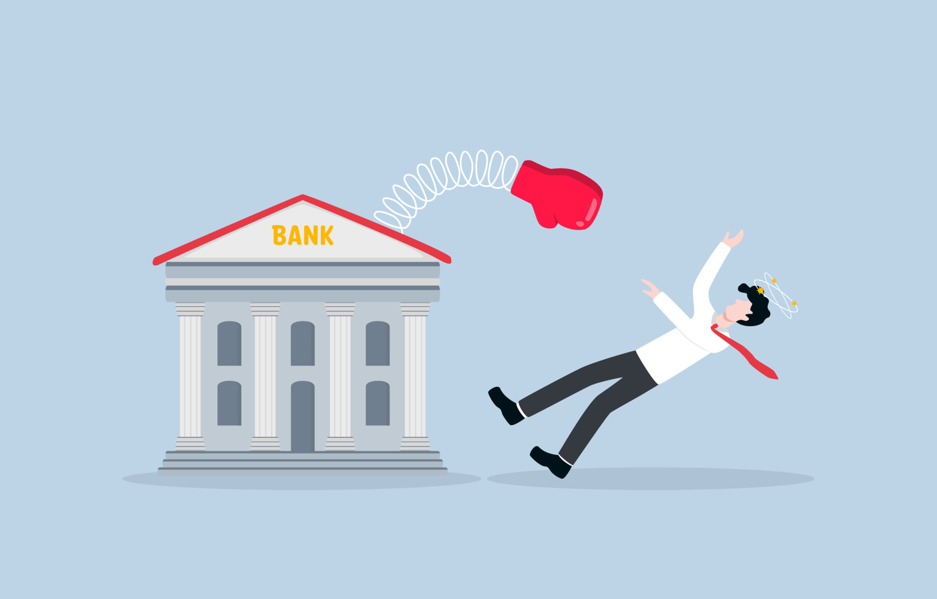 quiebra debido a crisis financiera, fracaso empresarial u oportunidad de error, incapaz de ...