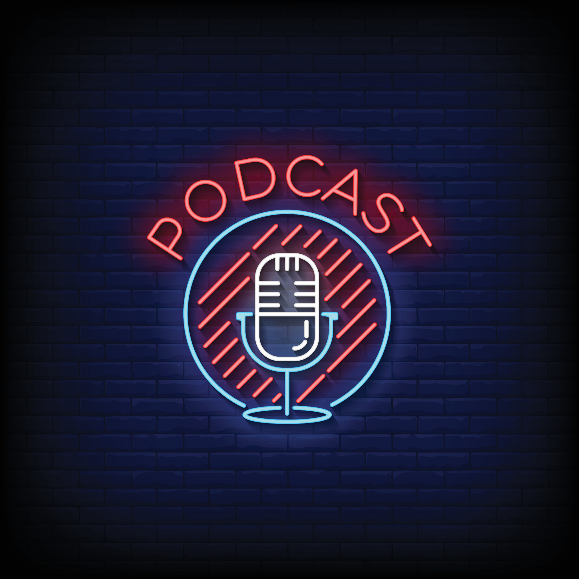 Neon Sign podcast with Brick Wall Background Vector 9727061 Vector Art ... Neon Sign podcast with Brick Wall Background Vector 9727061 Vector Art ...