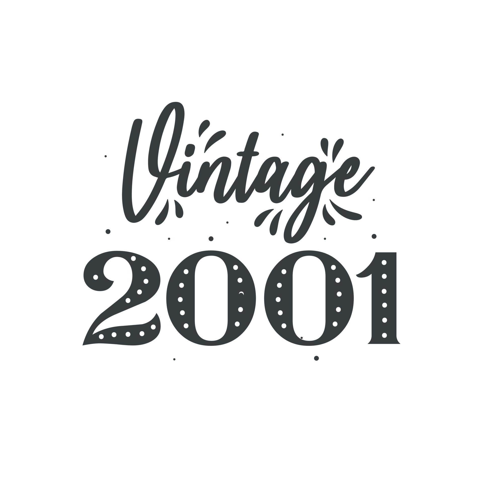 Born In 2001 Vintage Retro Birthday Vintage 2001 9727969 Vector Art At