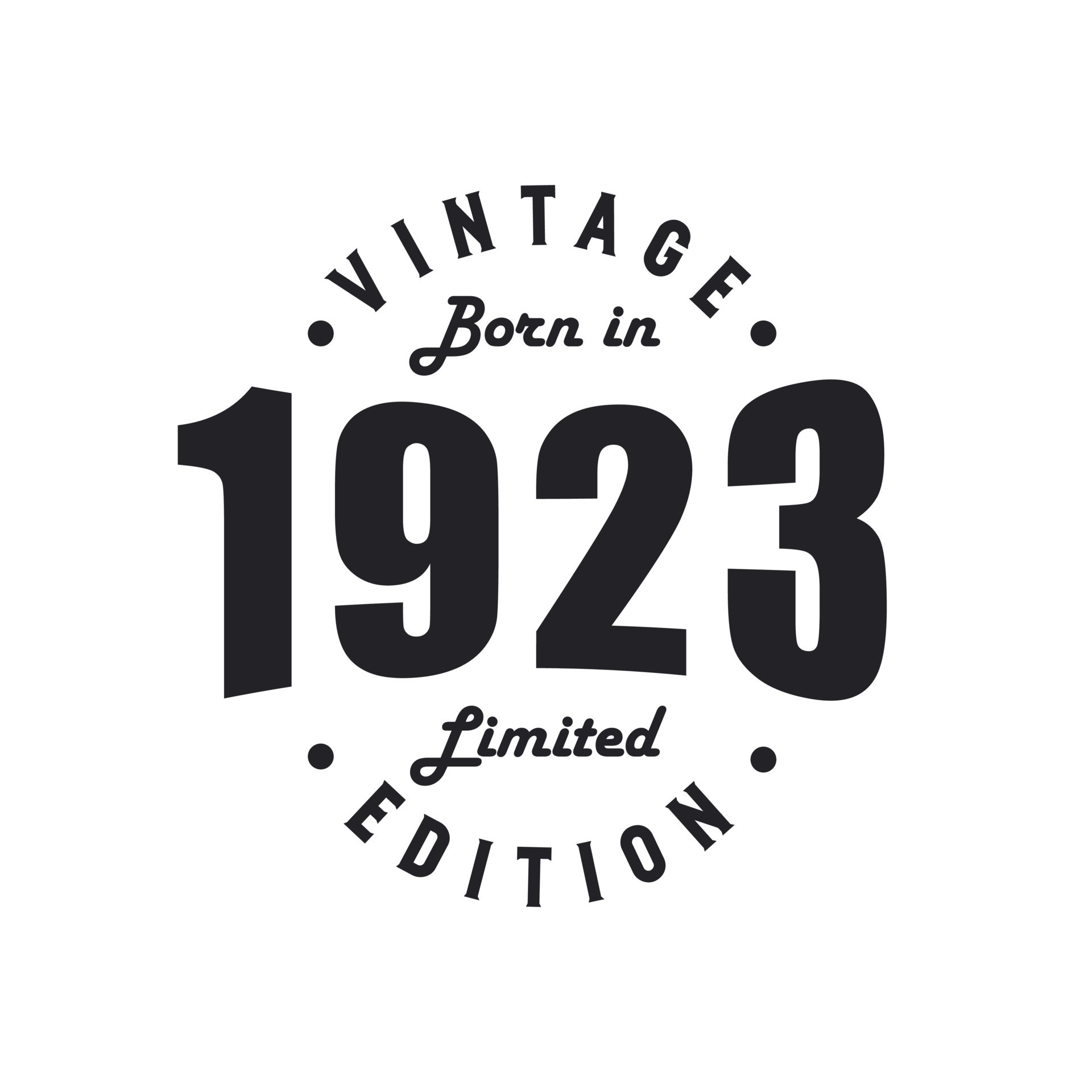 Born in 1923, Vintage 1923 Birthday Celebration 9728703 Vector Art at ...