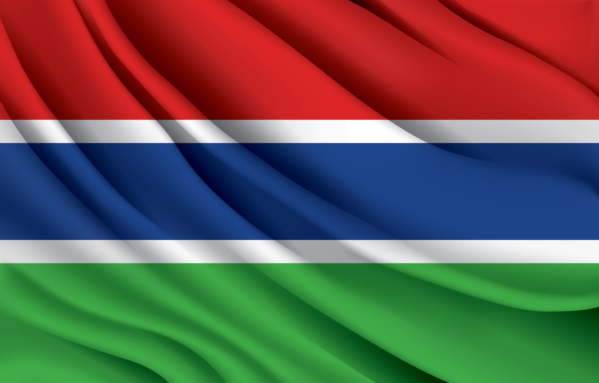 Gambia National Flag Waving Realistic Vector Illustration 9729107