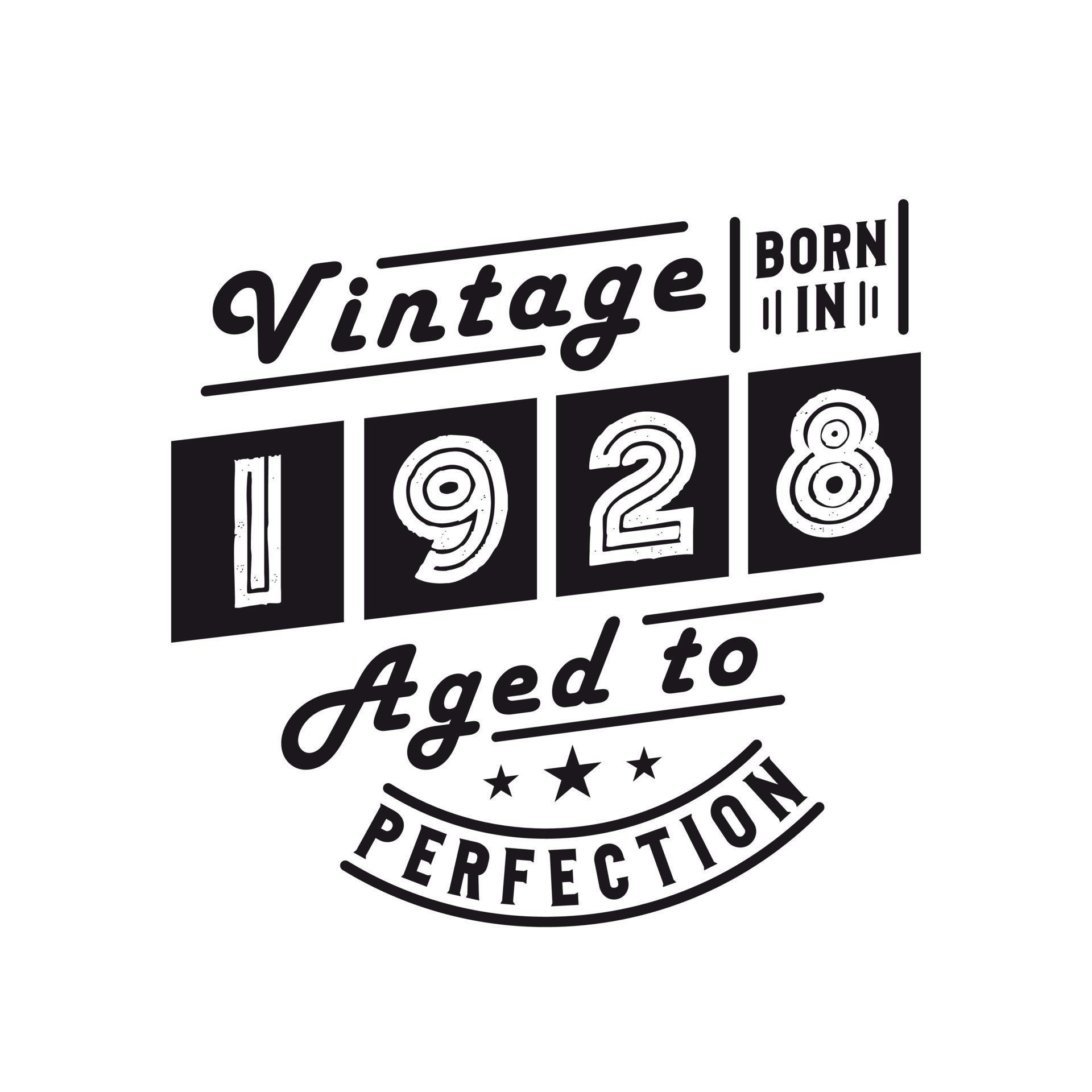 Born in 1928, Vintage 1928 Birthday Celebration 9729620 Vector Art at ...