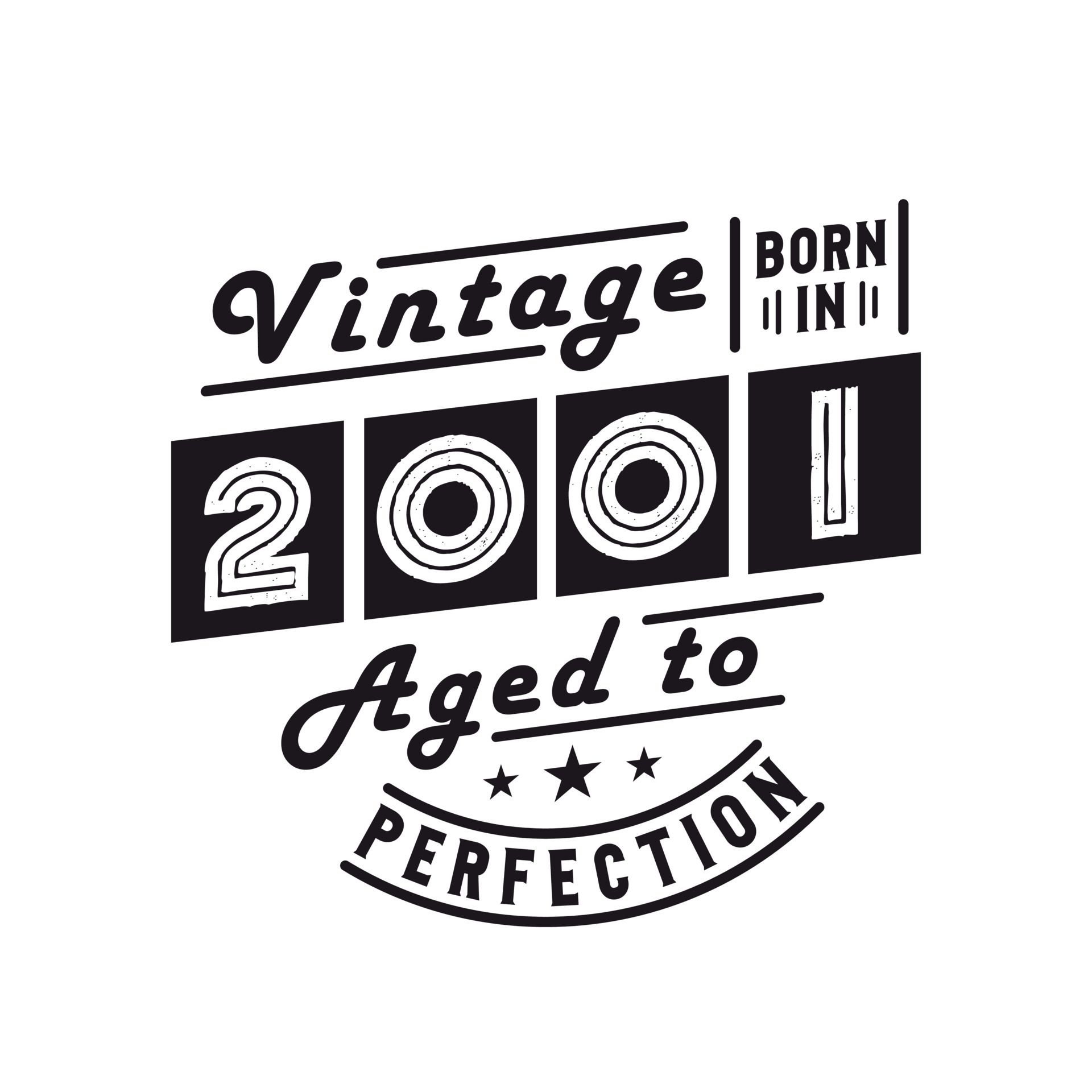 Born In 2001 Vintage 2001 Birthday Celebration 9729745 Vector Art At