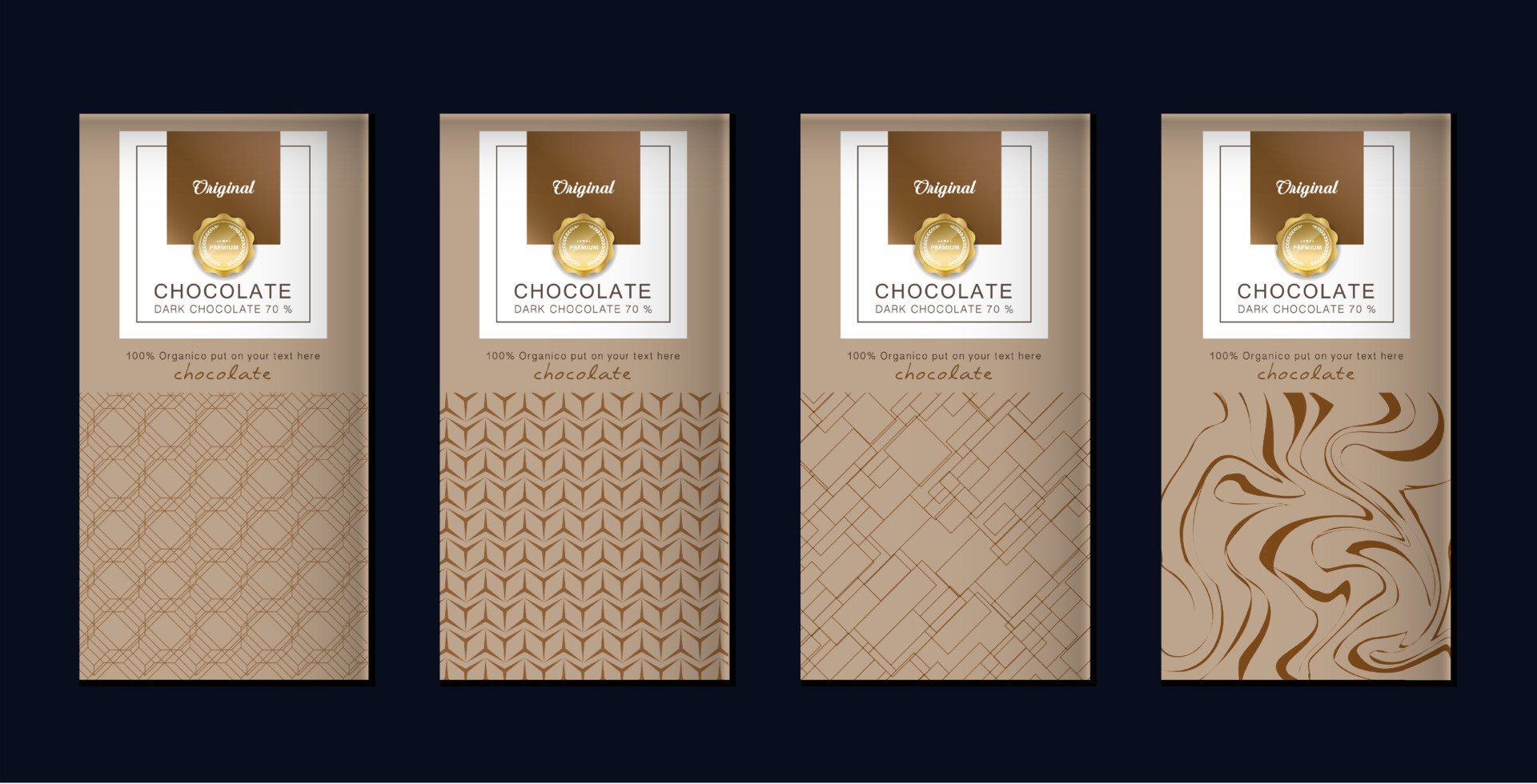 Chocolate Bar Packaging Set Trendy Luxury Product Branding Template Chocolate Bar Packaging Set Trendy Luxury Product Branding Template