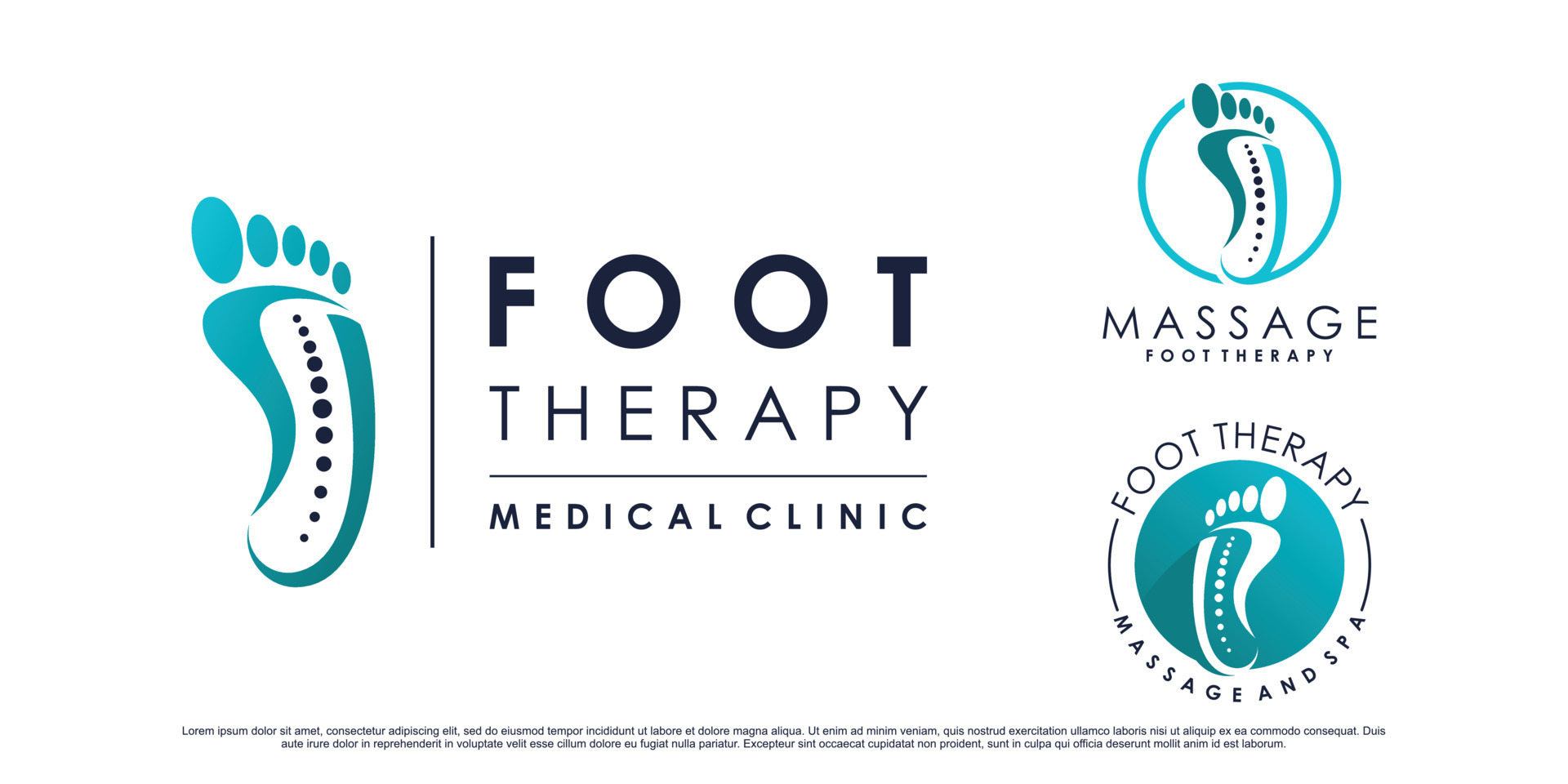 Set Collection Of Foot Therapy Massage Logo Design With Creative Element Premium Vector 9731603