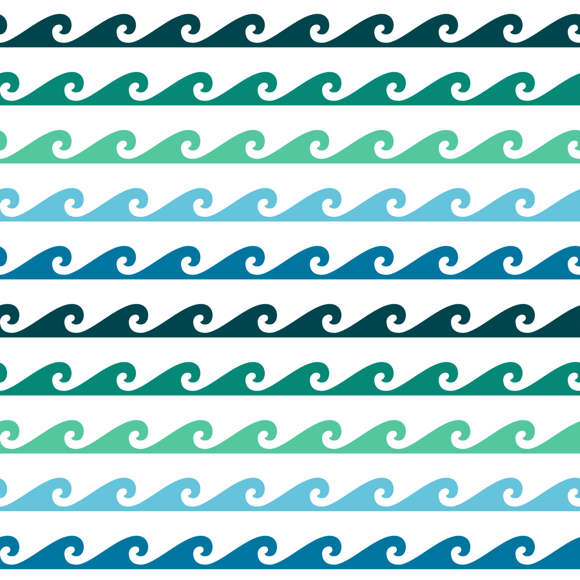 Blue and white seamless wave pattern, line wave ornament in maori ...