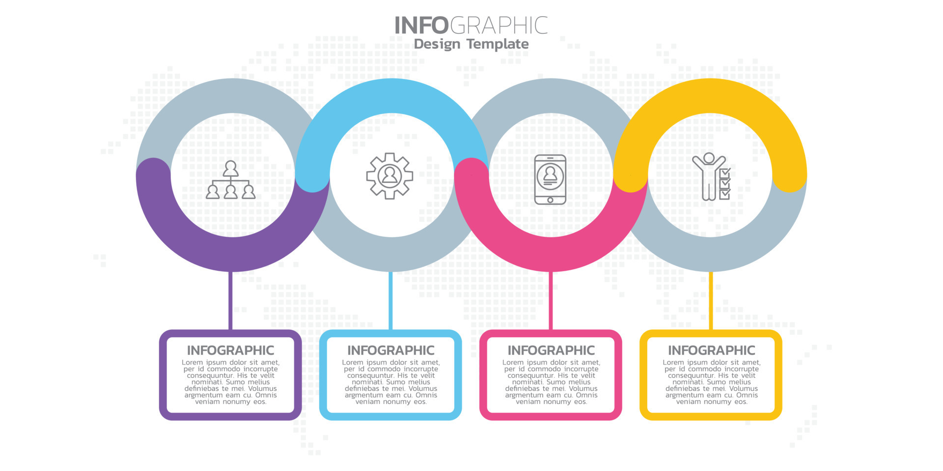 Infographic 4 steps elements for content, diagram, flowchart, steps ...