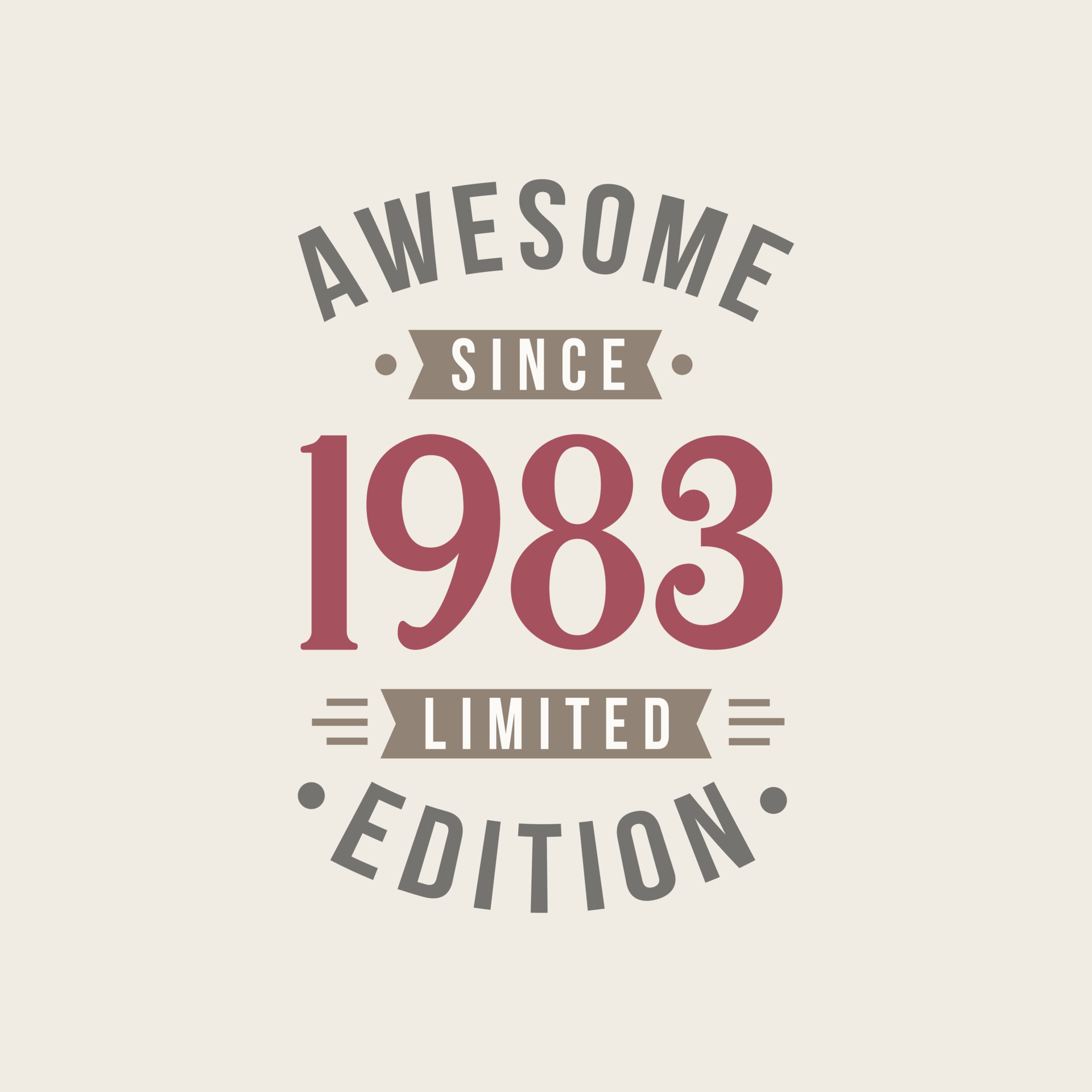 Awesome since 1983 Limited Edition. 1983 Awesome since Retro Birthday ... Awesome since 1983 Limited Edition. 1983 Awesome since Retro Birthday ...