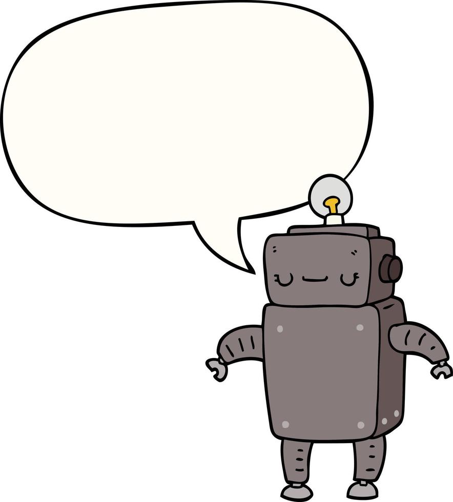 cartoon robot and speech bubble 9737128 Vector Art at Vecteezy