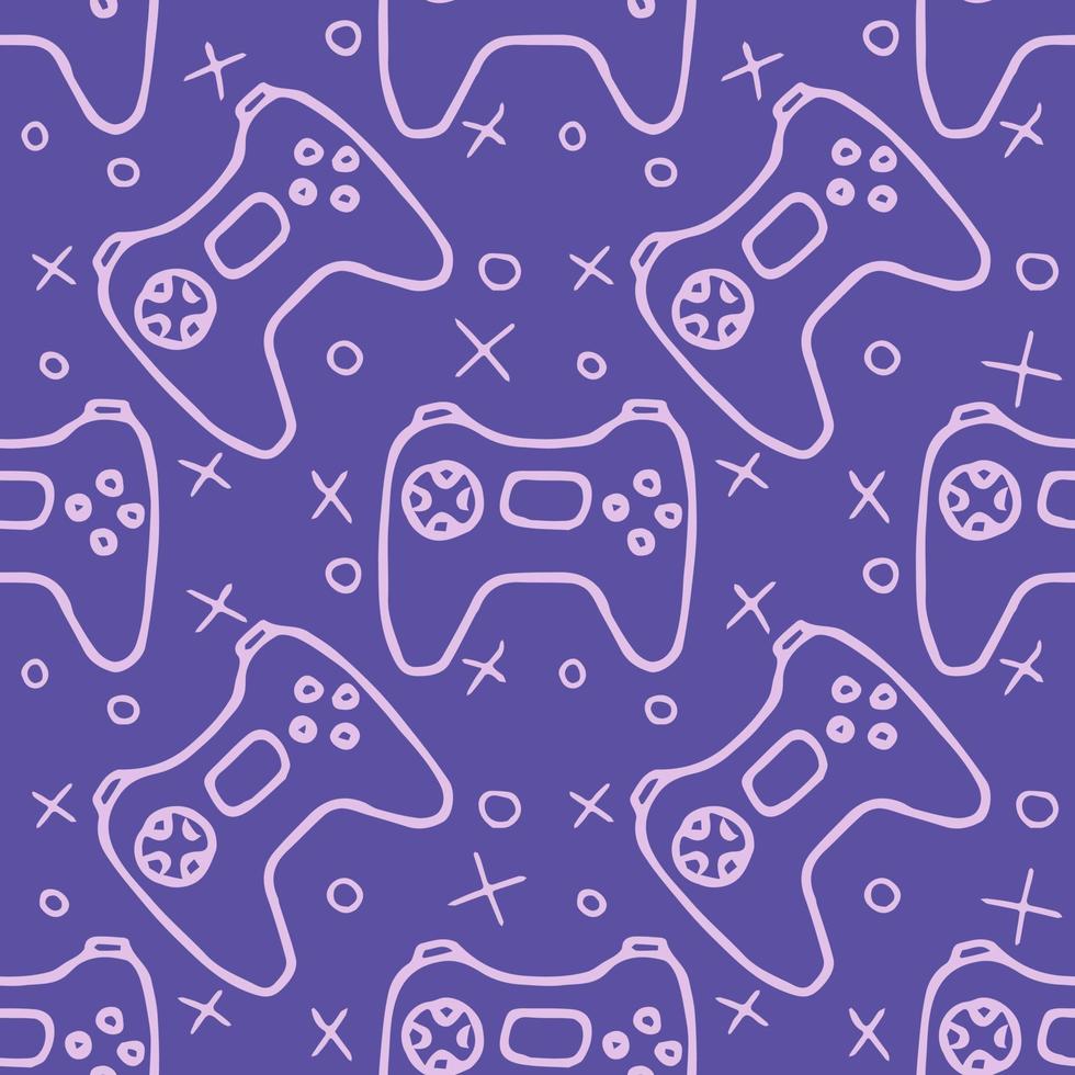 Pattern with gamepad icons. Seamless gaming pattern. 9739140 Vector Art ...