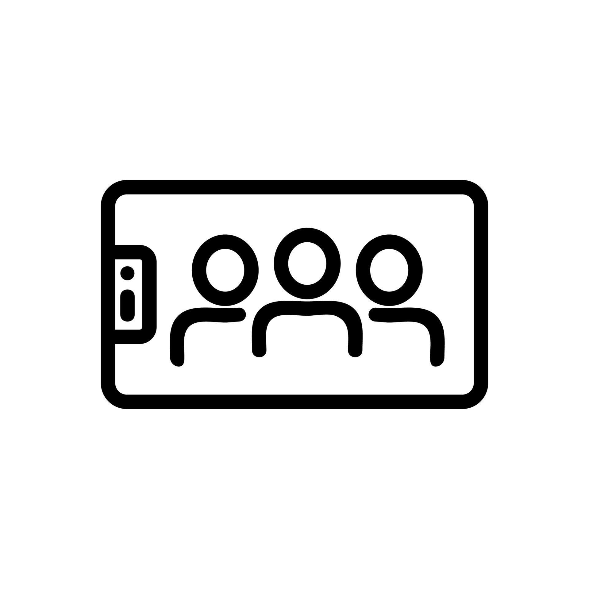 Group Selfie Icon Vector Outline Illustration 9741669 Vector Art At