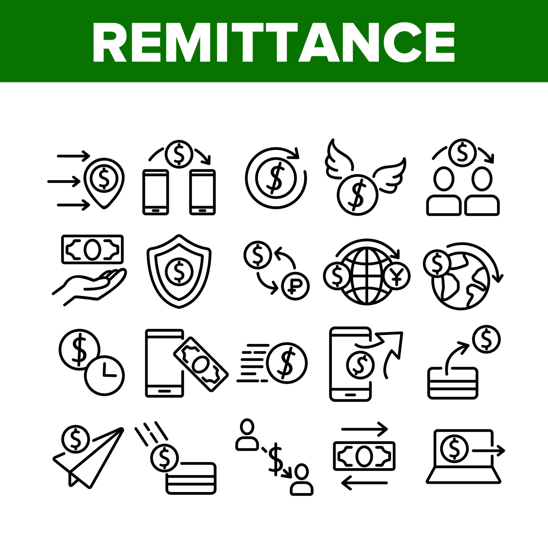 Remittance Finance Collection Icons Set Vector 9742637 Vector Art at ... Remittance Finance Collection Icons Set Vector 9742637 Vector Art at ...