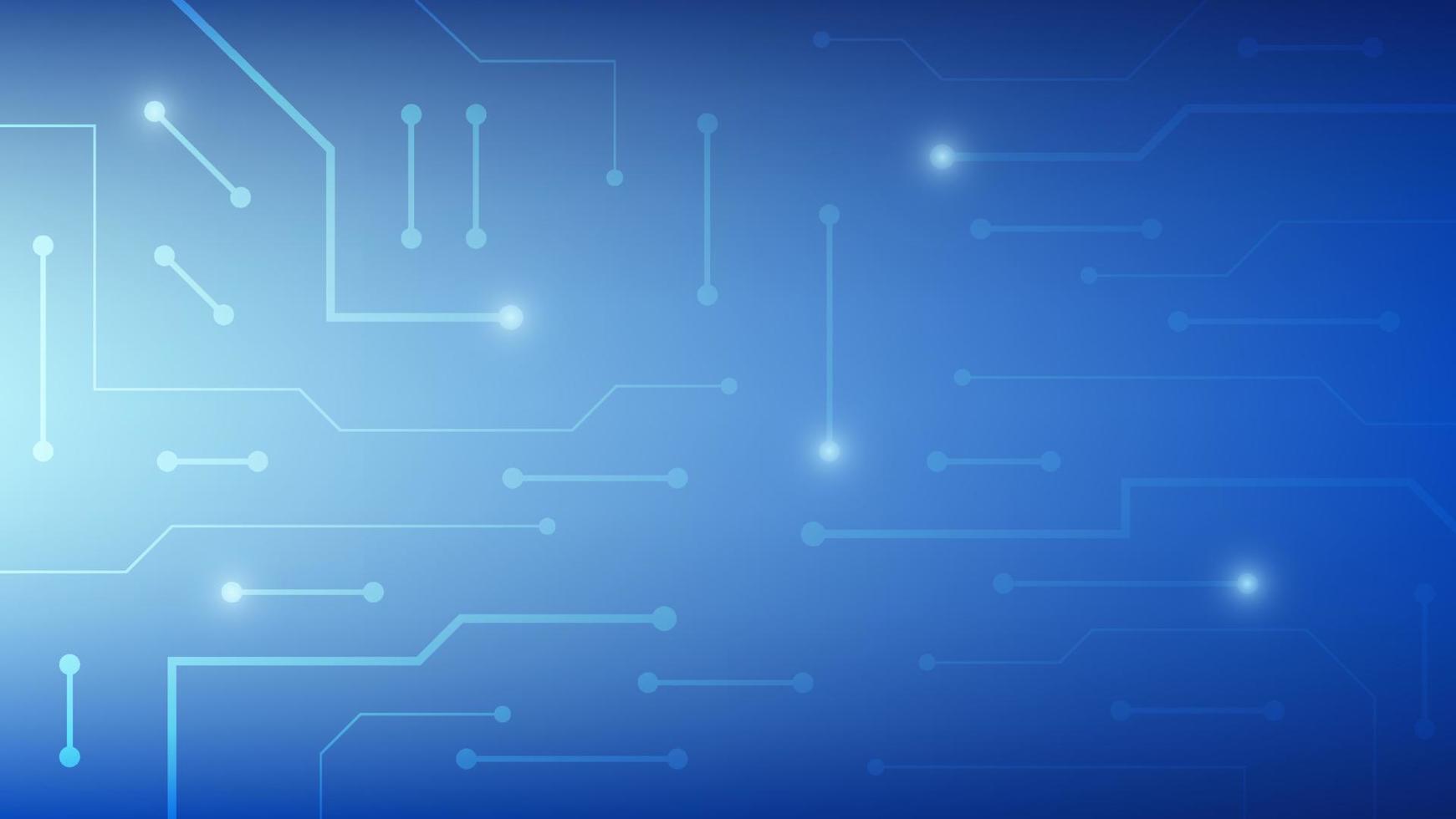 Hi tech digital circuit board. AI pad and electrical lines connected on blue lighting background ...