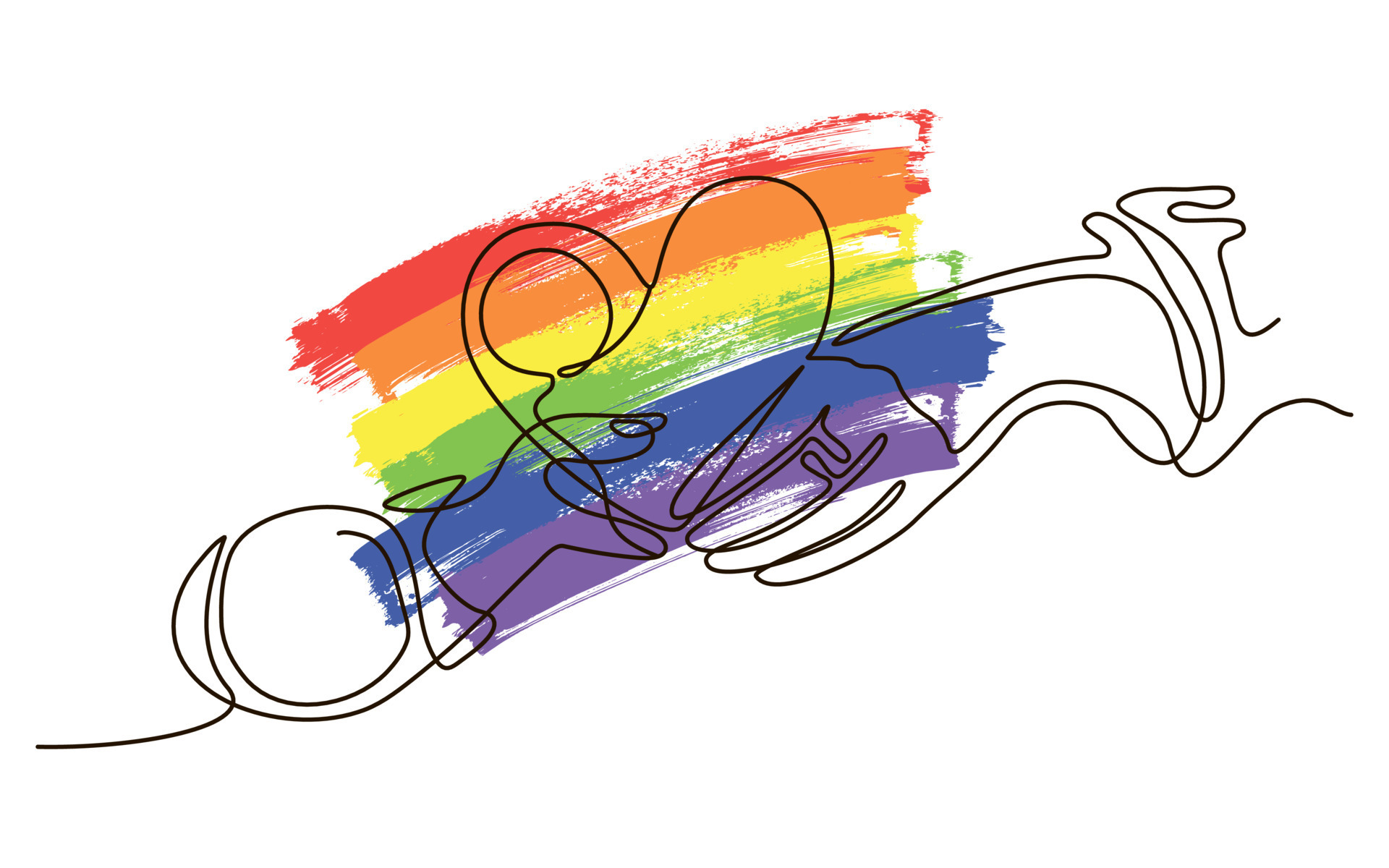Hand Draw Lgbt Pride Flag In Vector Format Rainbow Flag With Word Pride For Poster Lgbtq Love