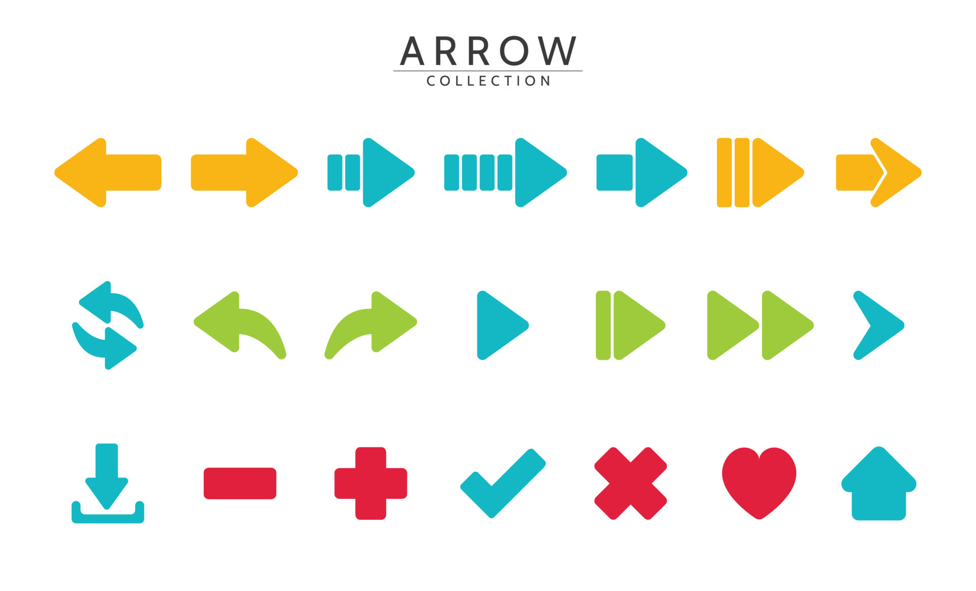 Modern arrows set in flat design vector 9752771 Vector Art at Vecteezy