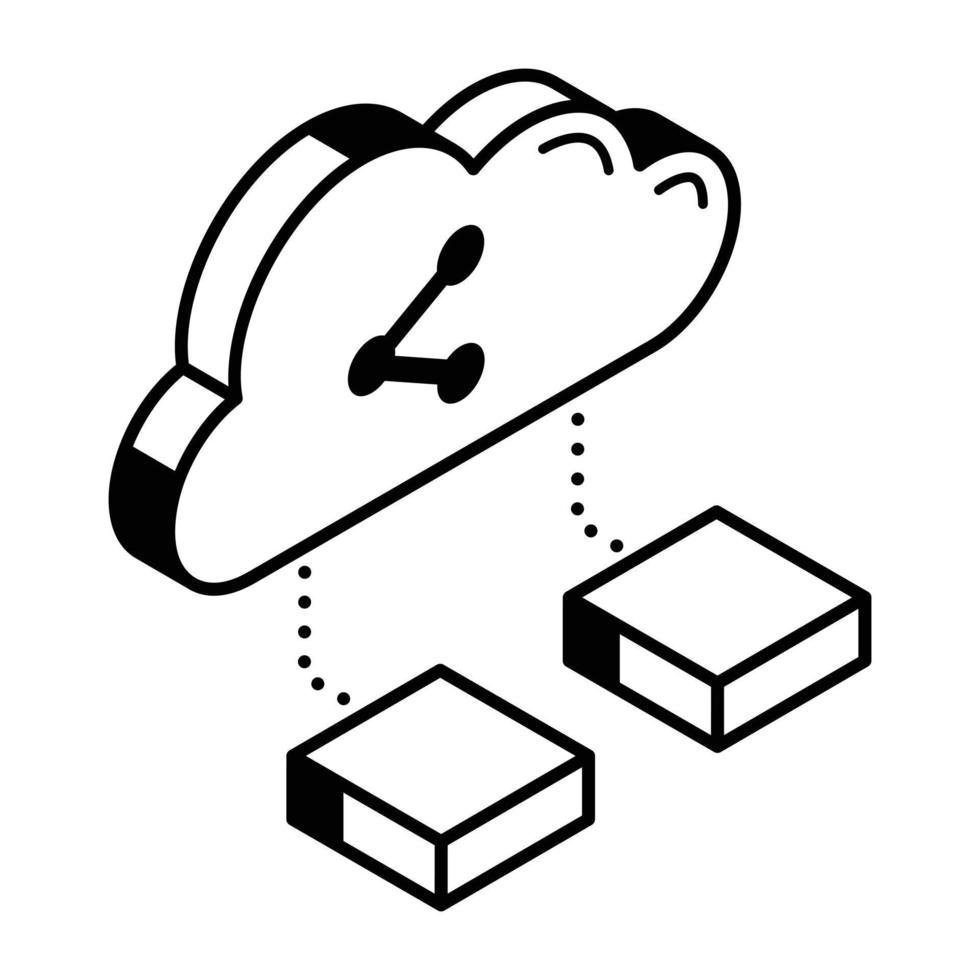 Trendy Isometric Vector Of Cloud Computing 9754459 Vector Art At Vecteezy