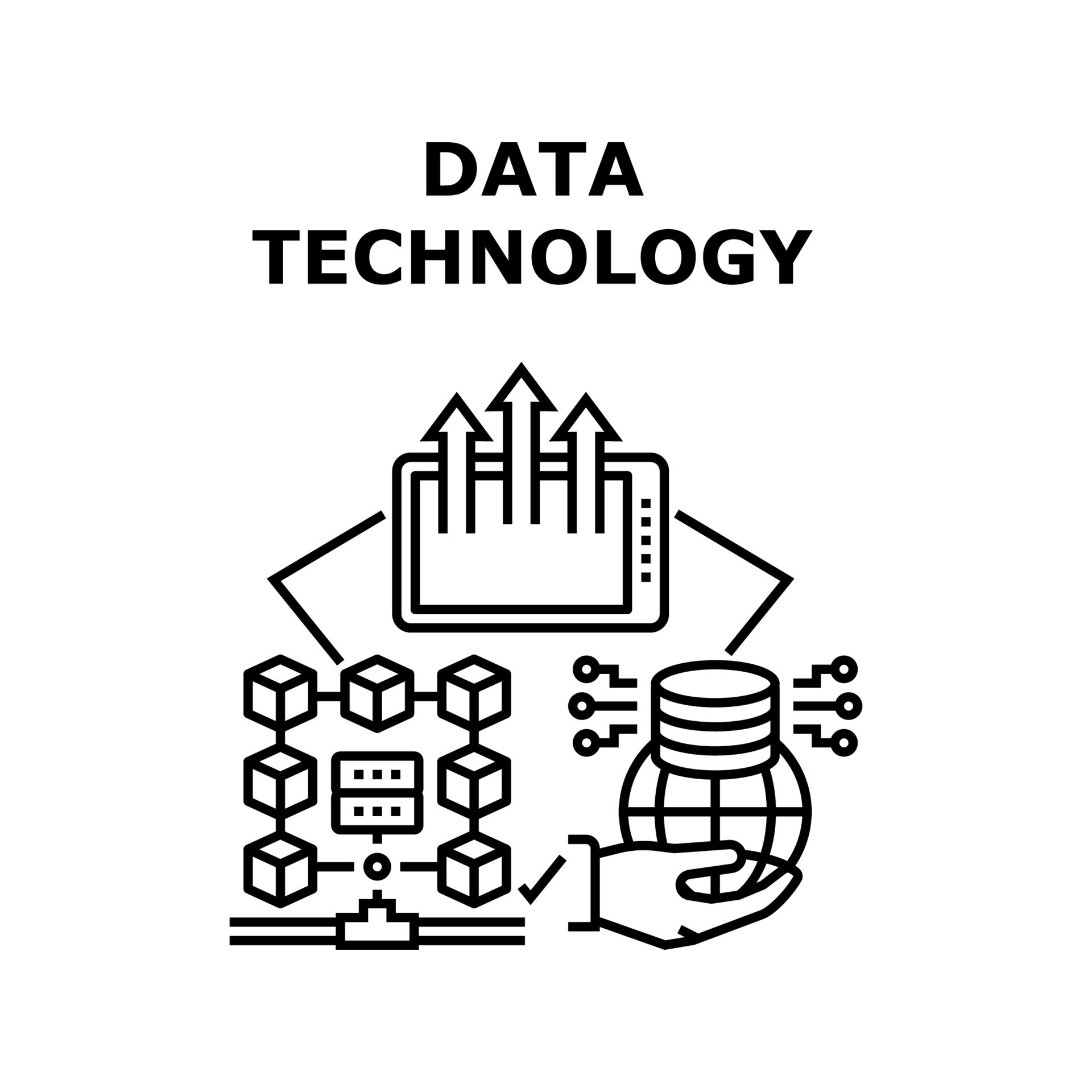 Data Technology Vector Concept Color Illustration 9755841 Vector Art At