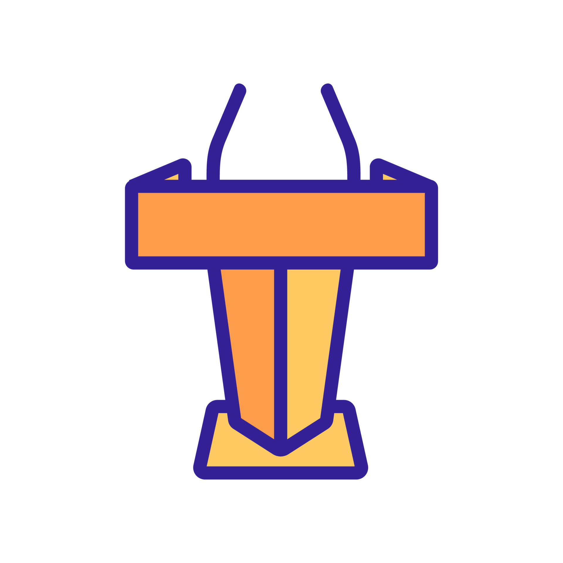 Oratory Platform With Microphones Icon Vector Outline Illustration