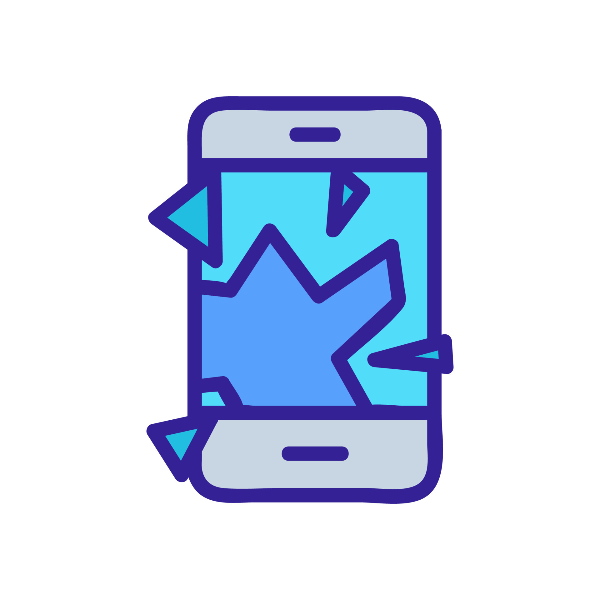 Broken phone icon vector. Isolated contour symbol illustration 9758415 Vector Art at Vecteezy