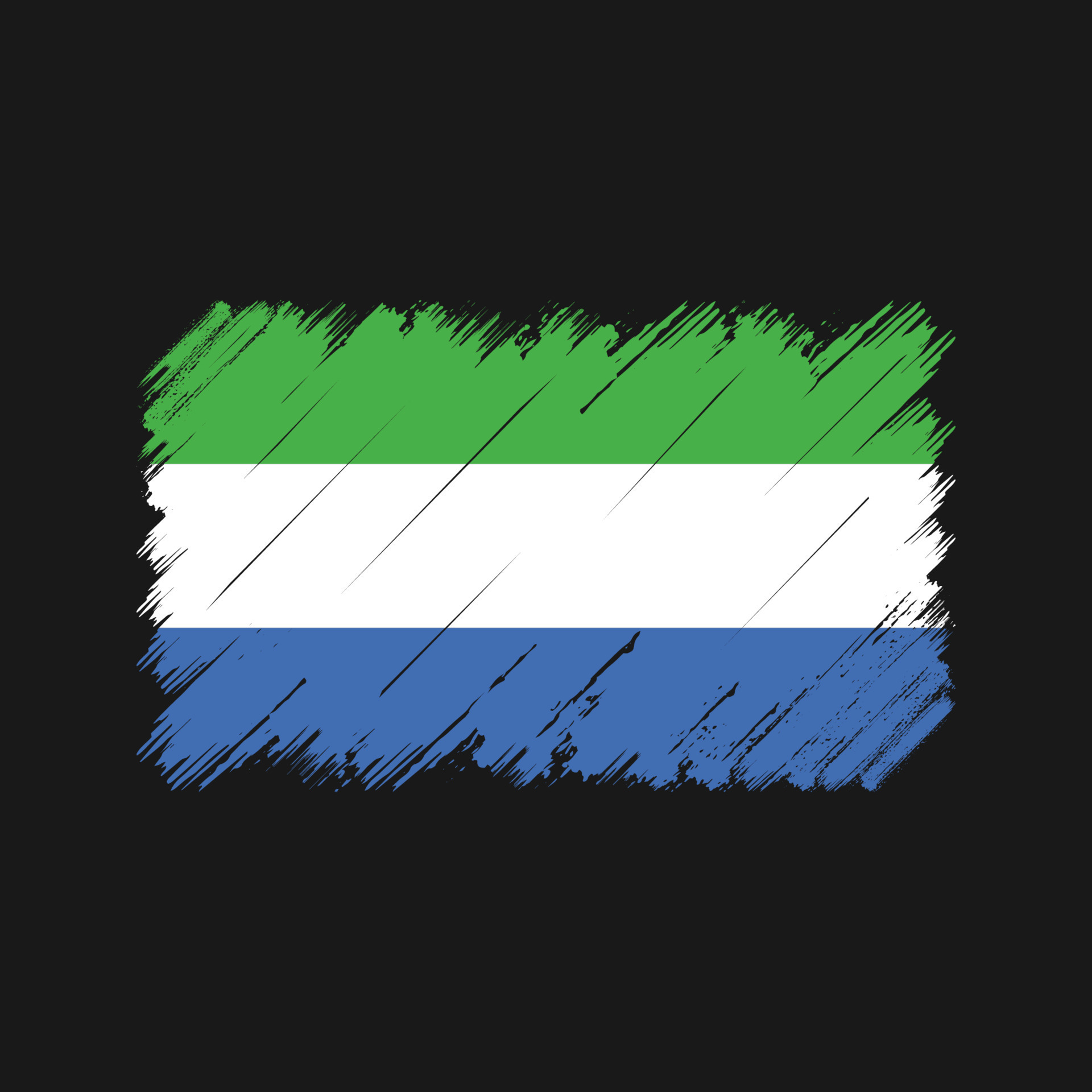 Sierra Leone Flag Brush Strokes. National Flag 9758665 Vector Art at ...