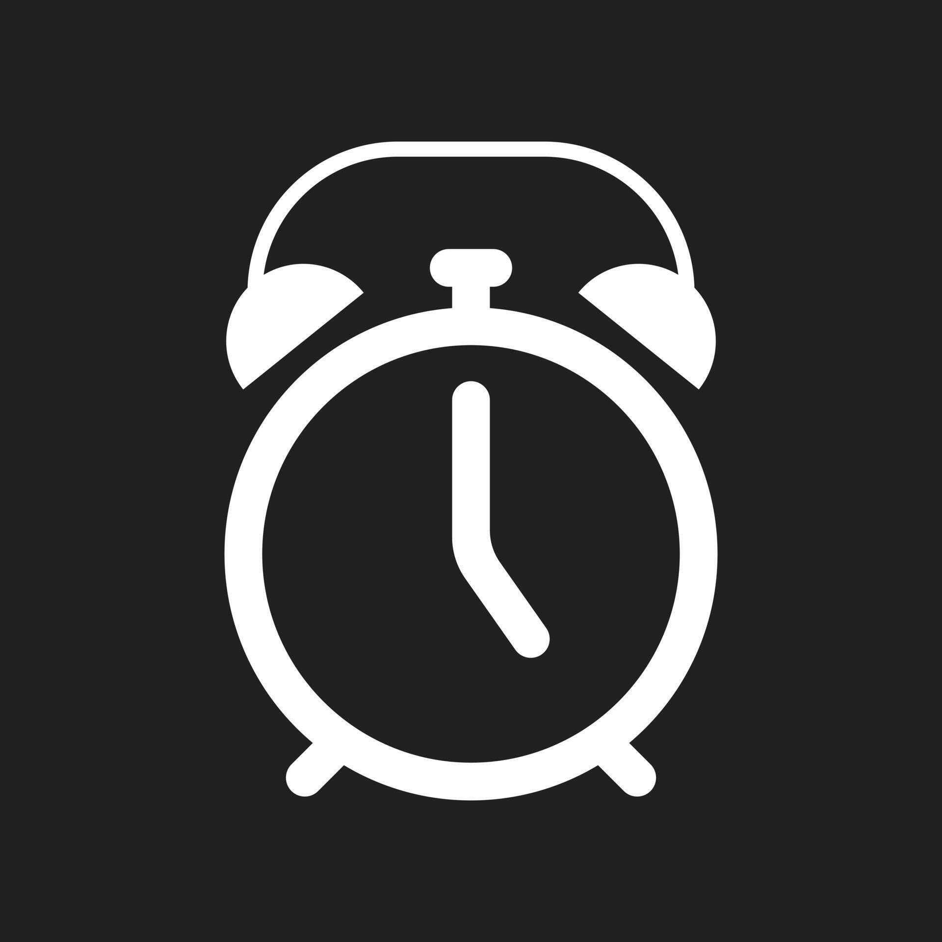 Eps10 White Vector Get Up Alarm Icon Isolated On Black Background Wake