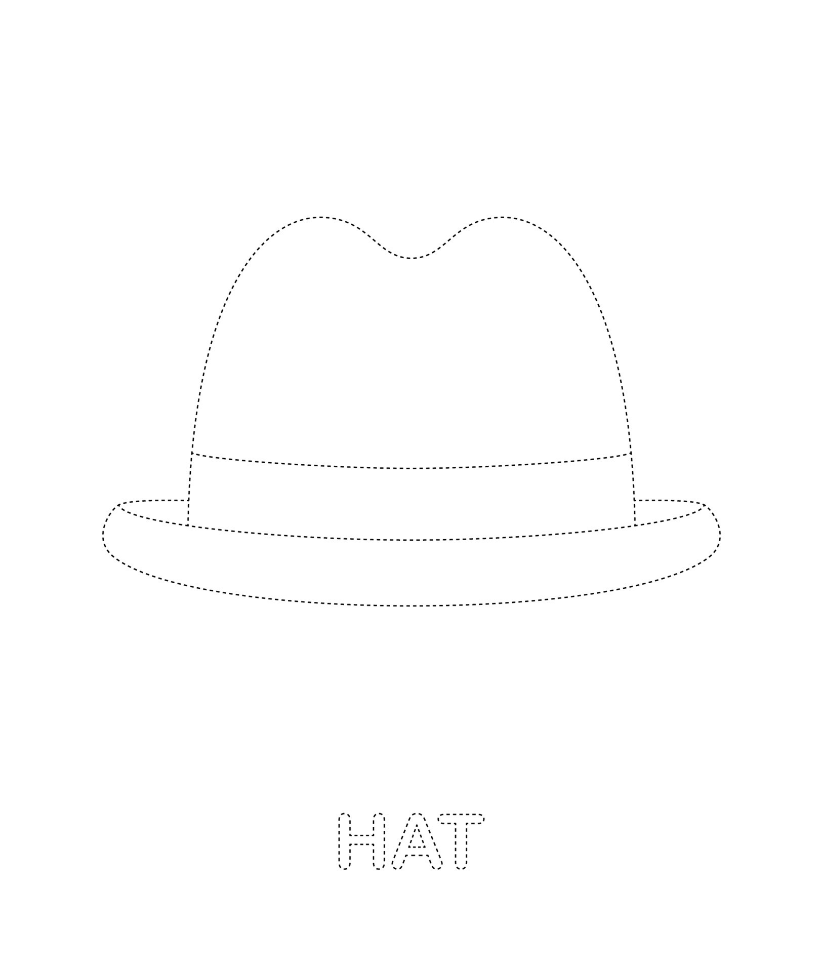 Hat tracing worksheet for kids 9760032 Vector Art at Vecteezy