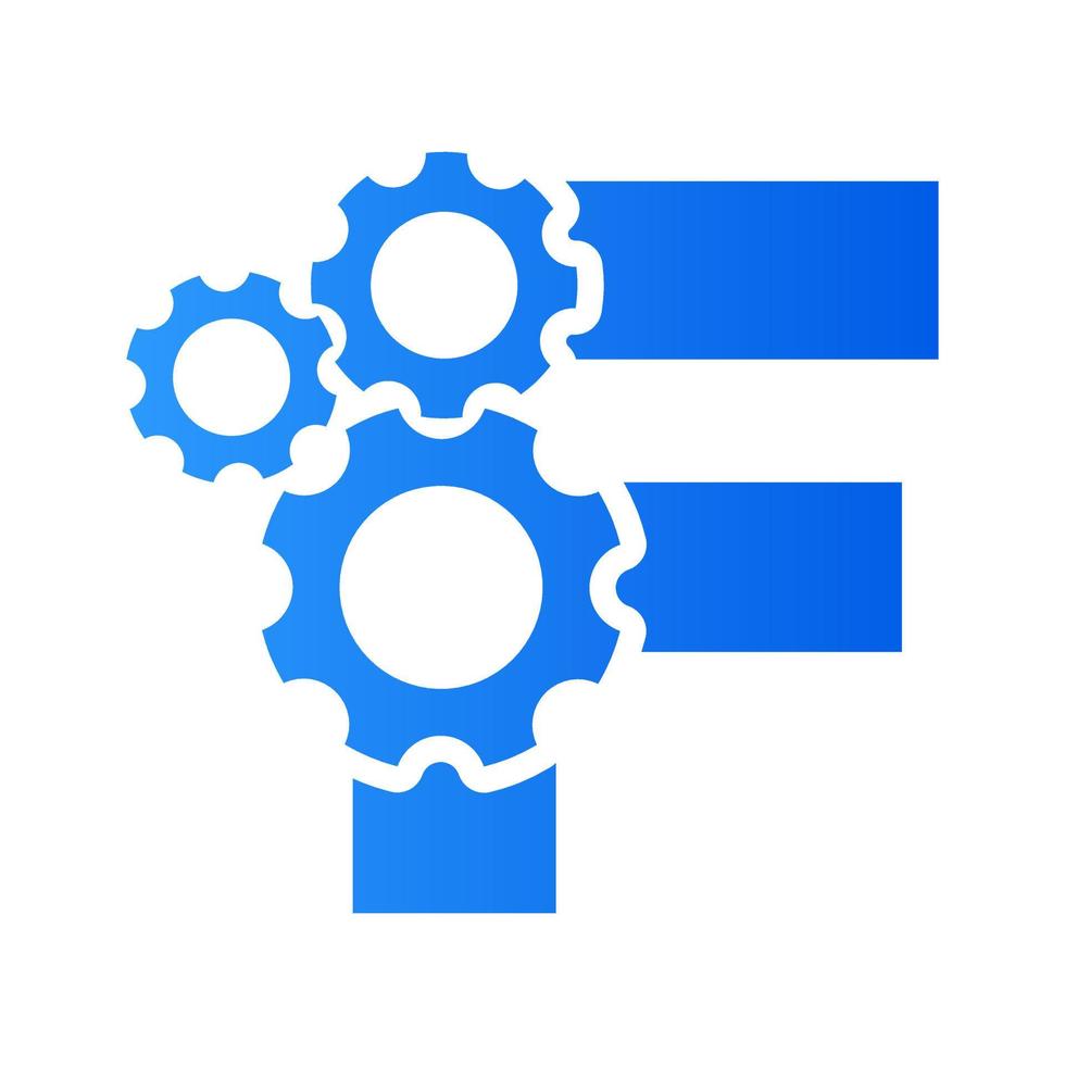 Initial F Gear Font 9761500 Vector Art at Vecteezy