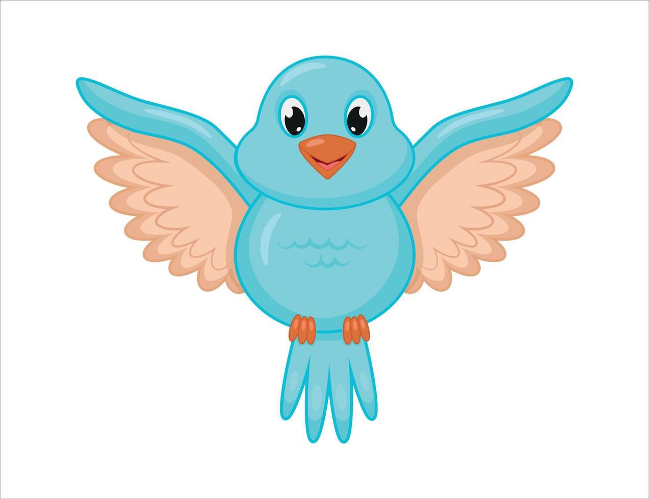 pájaro azul en estilo de dibujos animados con alas extendidas. un lindo ... pájaro azul en estilo de dibujos animados con alas extendidas. un lindo ...