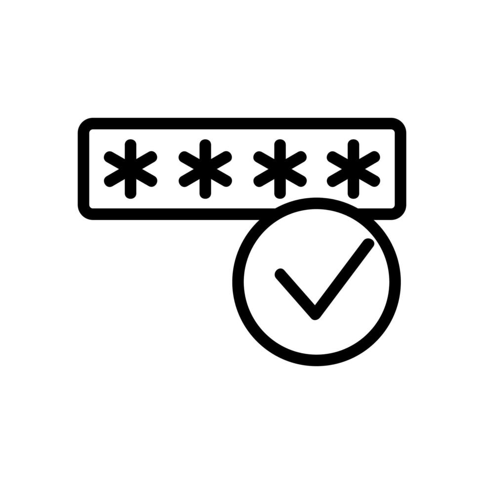 The Password Is Correct Icon Vector Outline Illustration 9763869 Vector