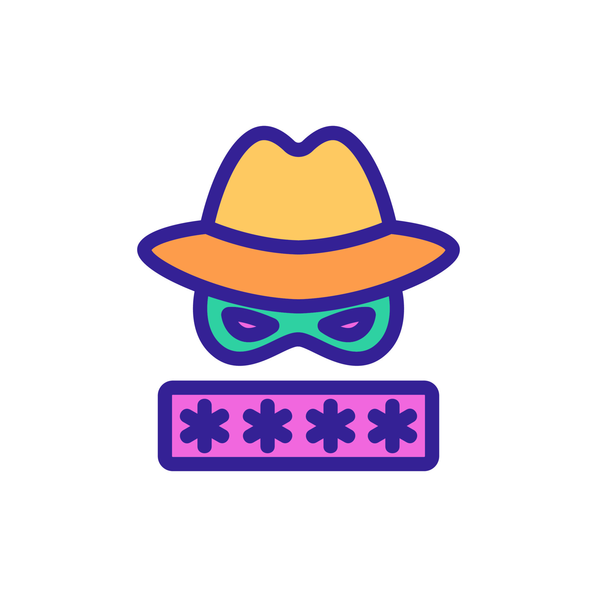 Password Hacker Icon Vector Outline Illustration 9763870 Vector Art At Vecteezy