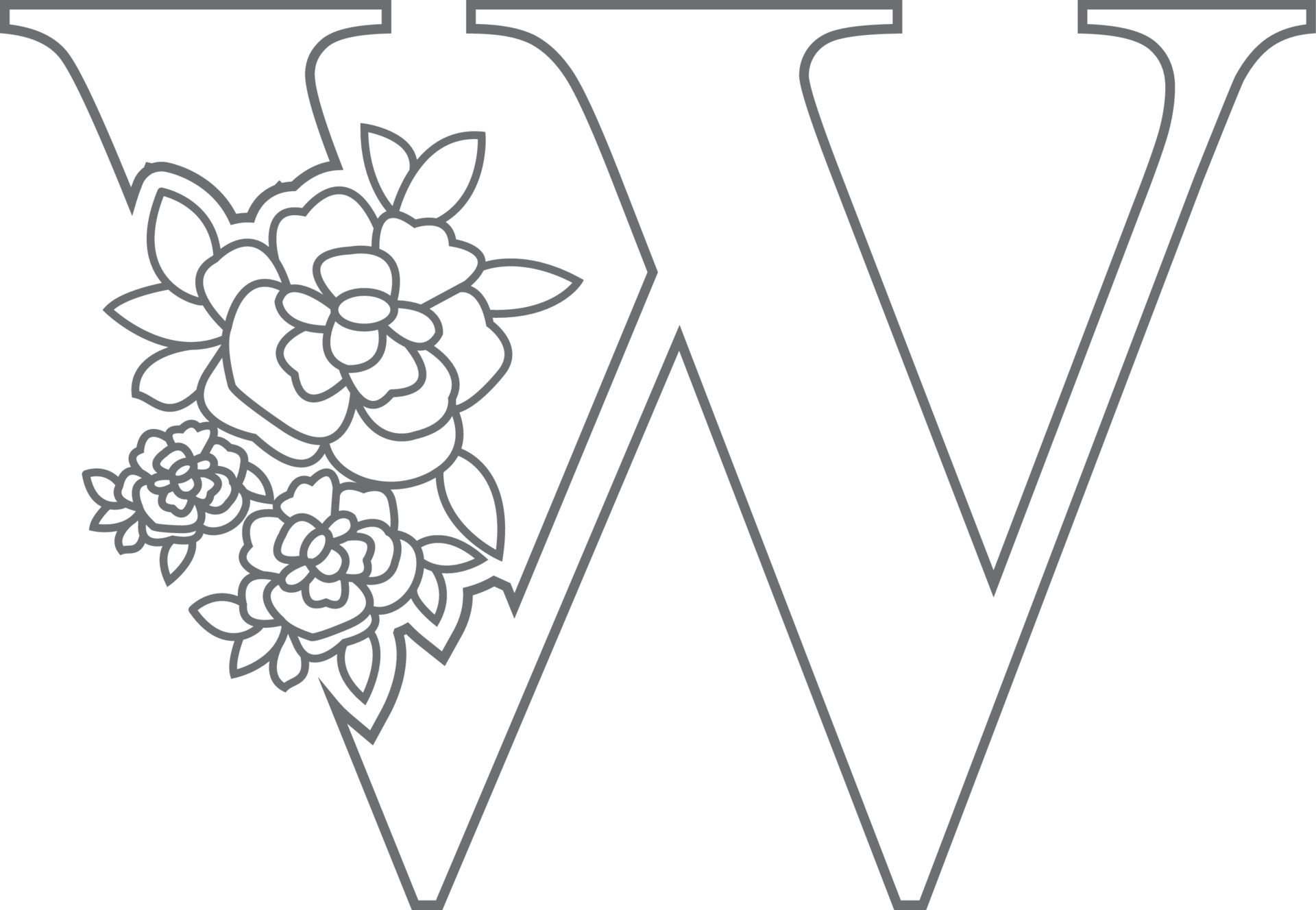 Floral alphabet letter coloring book for kids. Vector illustration of ... Floral alphabet letter coloring book for kids. Vector illustration of ...