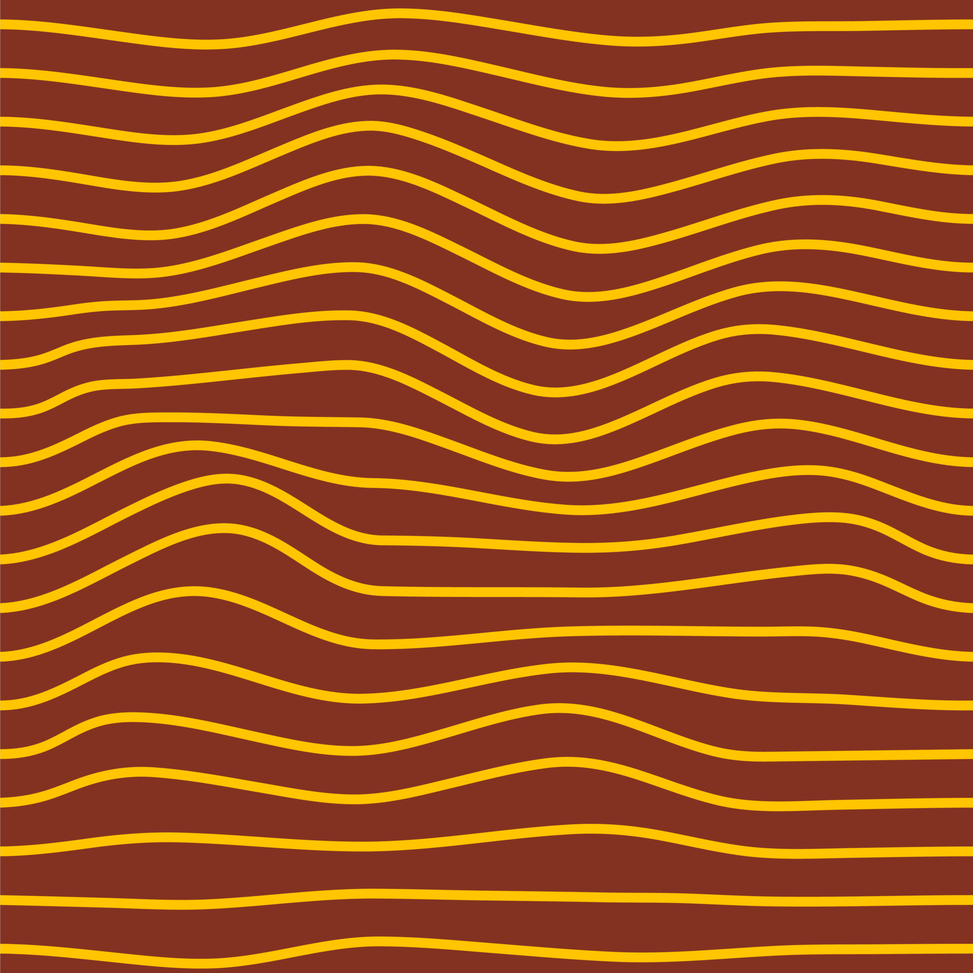 Minimalistic Linear Seamless Pattern With Yellow Wavy Distorted Thin