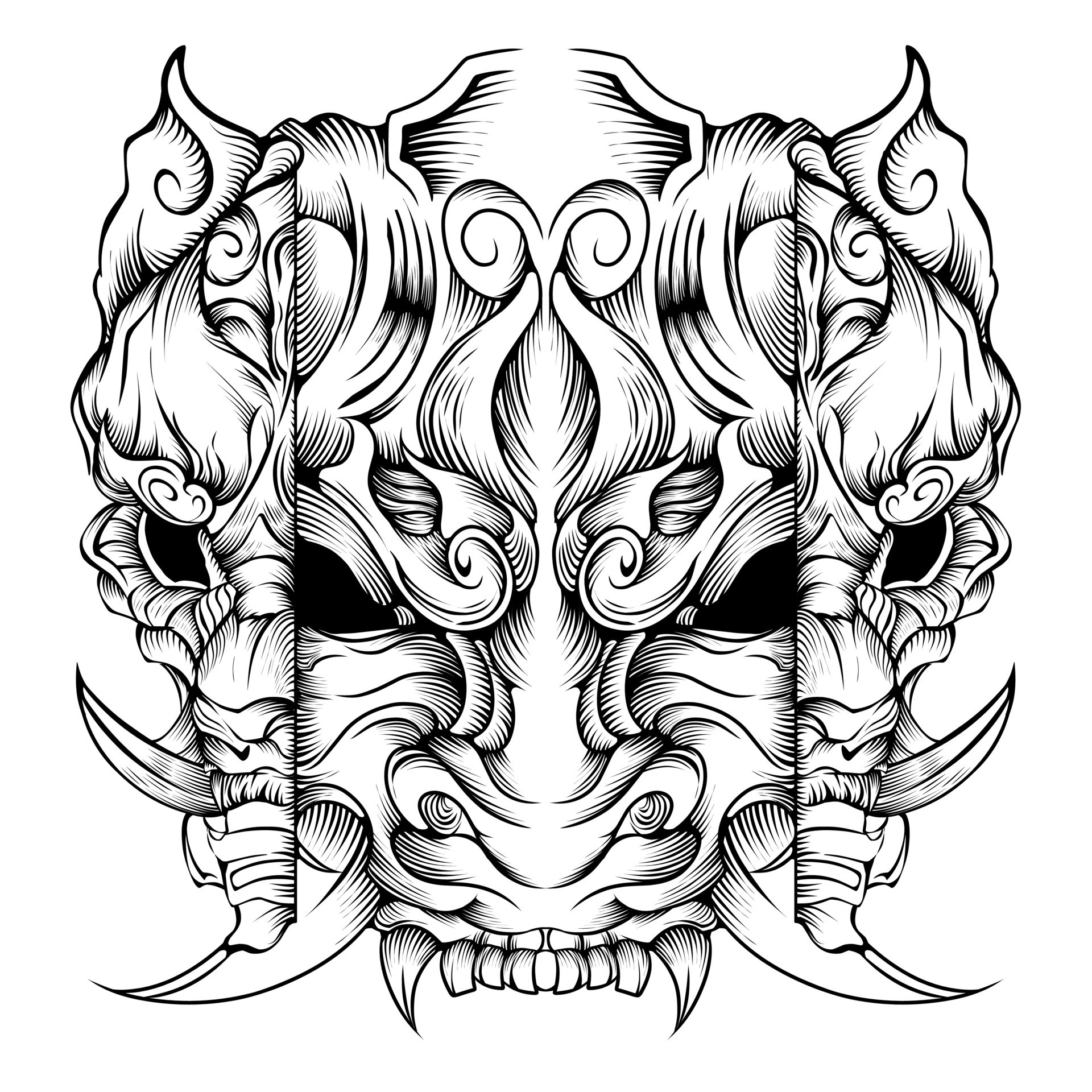 Design oni mask tattoo vector illustration 9766935 Vector Art at Vecteezy Design oni mask tattoo vector illustration 9766935 Vector Art at Vecteezy