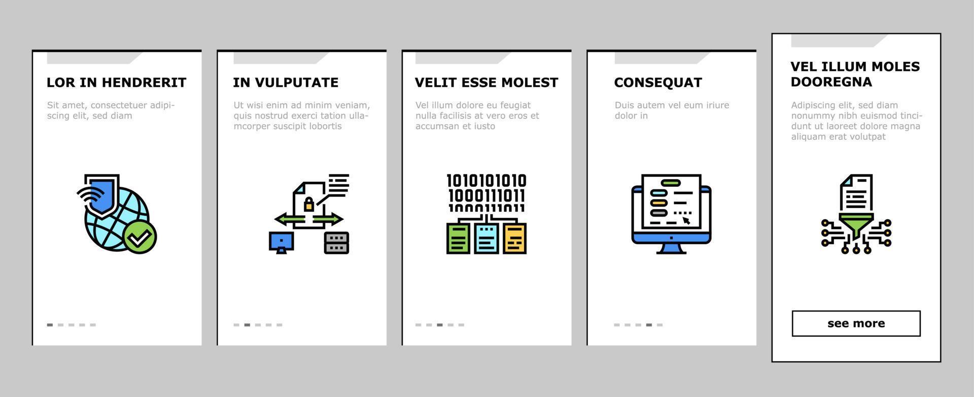 Ssh Sftp File Transfer Protocol Onboarding Icons Set Vector 9767214 Vector Art At Vecteezy