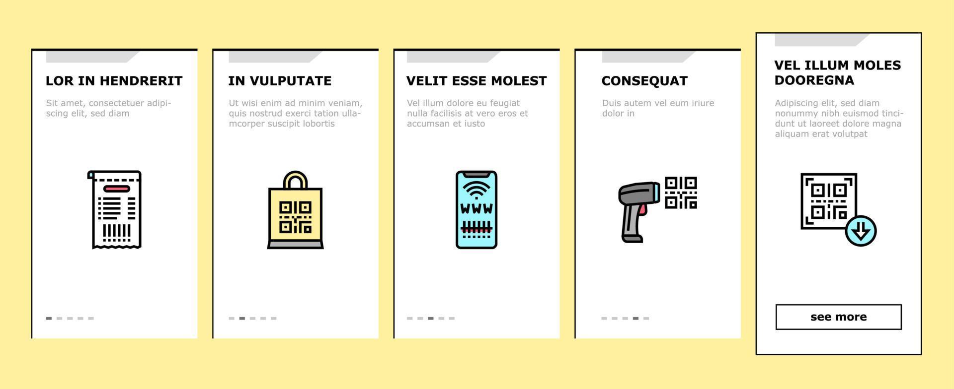 Qr Code Identification Onboarding Icons Set Vector 9770063 Vector Art At Vecteezy