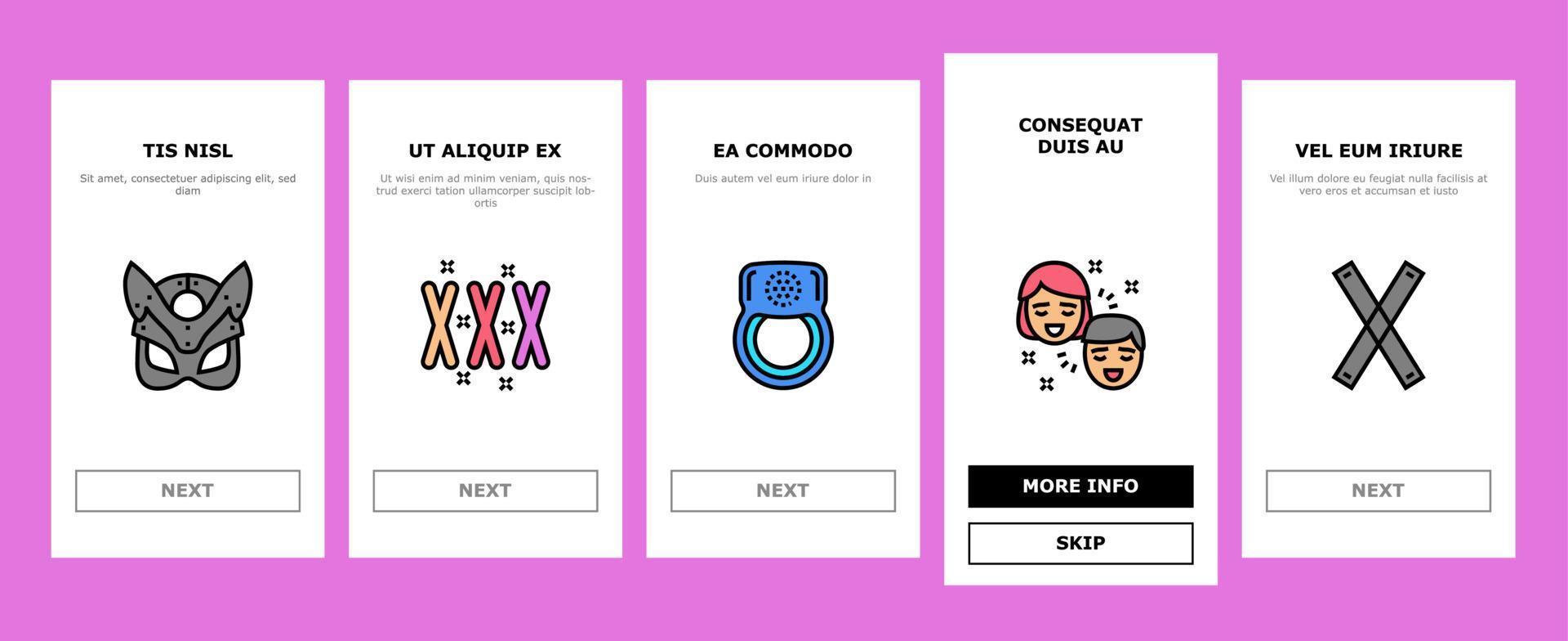 Sex Toy And Sexy Accessories Onboarding Icons Set Vector 9771721 Vector