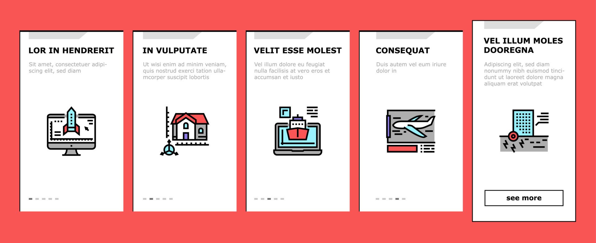 Modeling Engineering Onboarding Icons Set Vector 9772555 Vector Art At Vecteezy