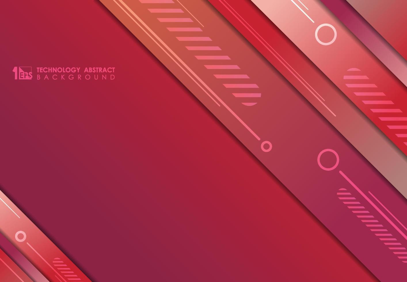 Abstract Gradient Red Design Of Template Overlap With Geometric Design Technology Background