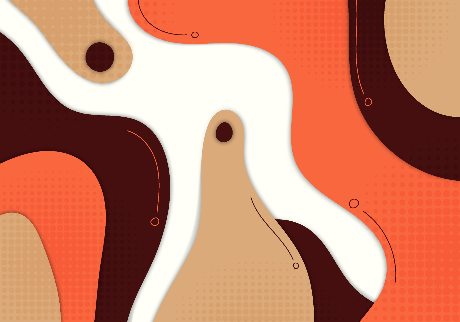 Abstract Colorful Template Design Artwork Of Doodle Design Style Overlapping With Halftone